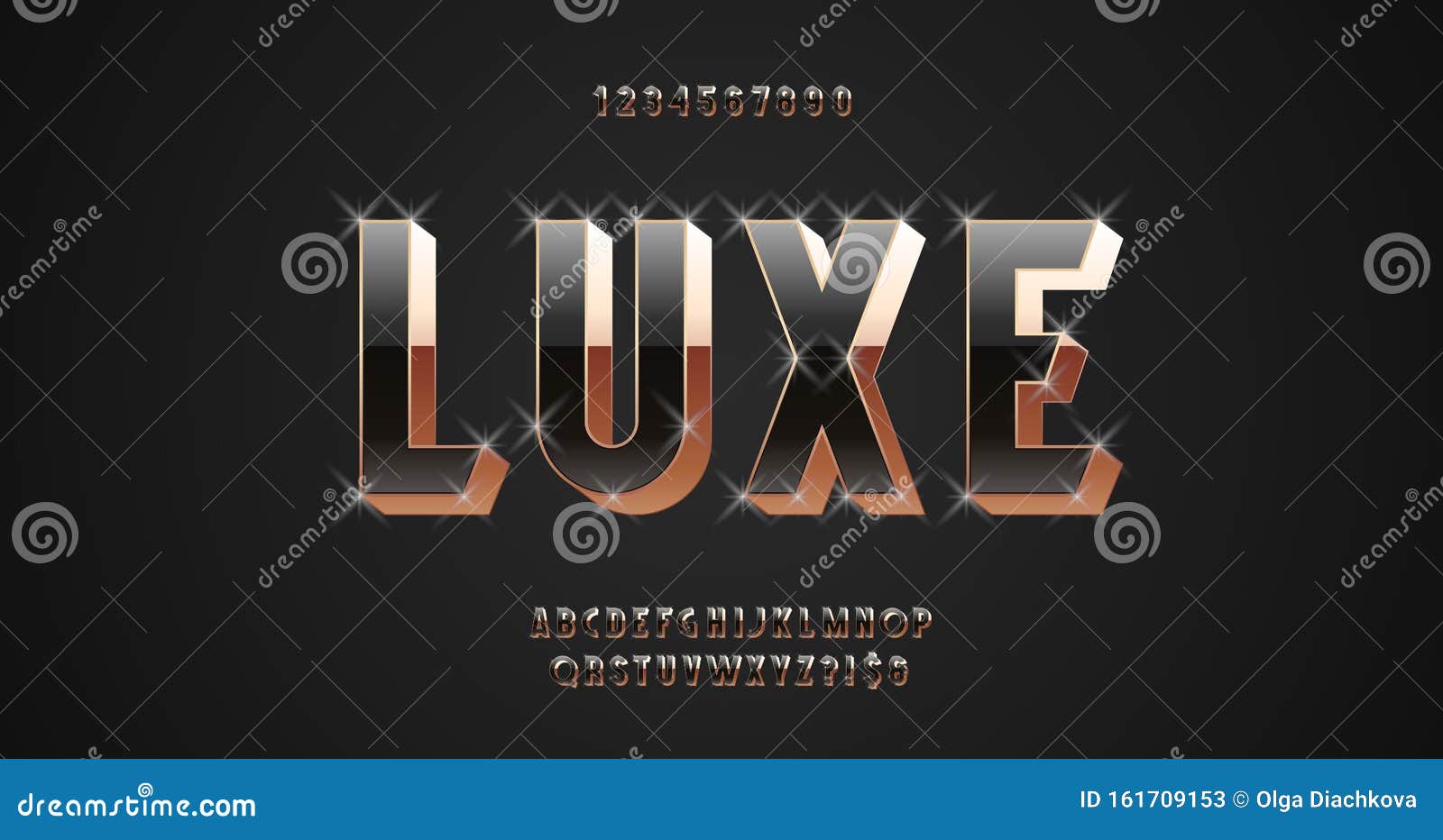 Vector Luxury Font 3D Bold Gold Style Stock Vector - Illustration of ...