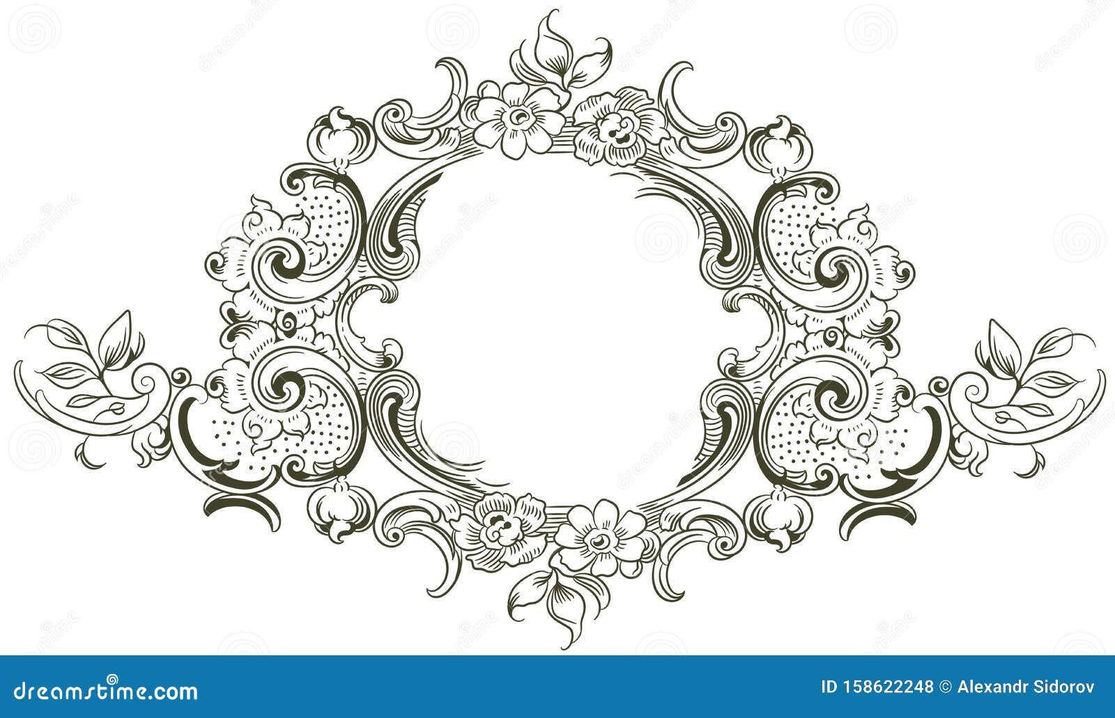 Luxury Vector Frame with Border in Rococo Style Stock Vector ...