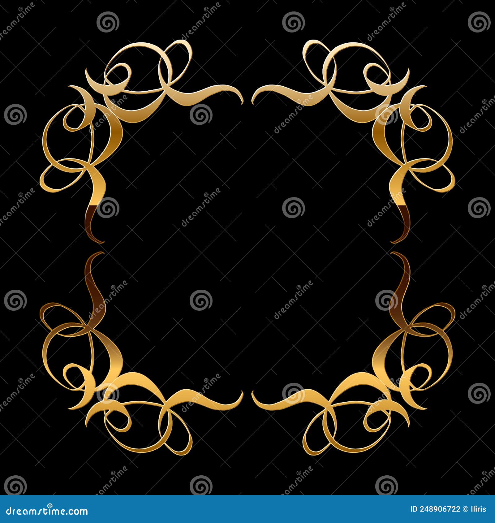 Vector Luxury Golden Calligraphic Frame for Text. Simple Elegant Shiny ...