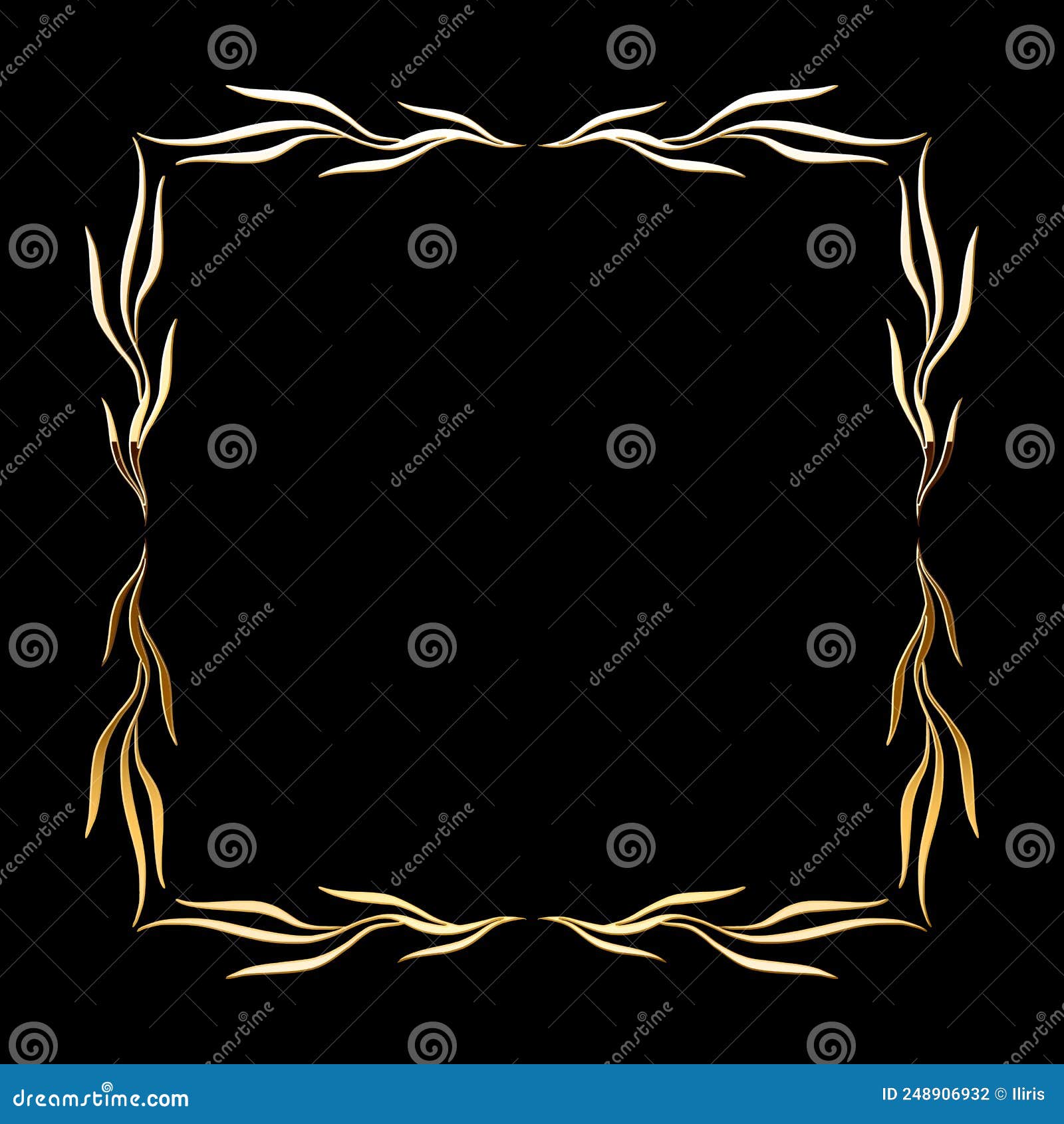 Vector Luxury Golden Calligraphic Frame for Text. Simple Elegant Shiny ...
