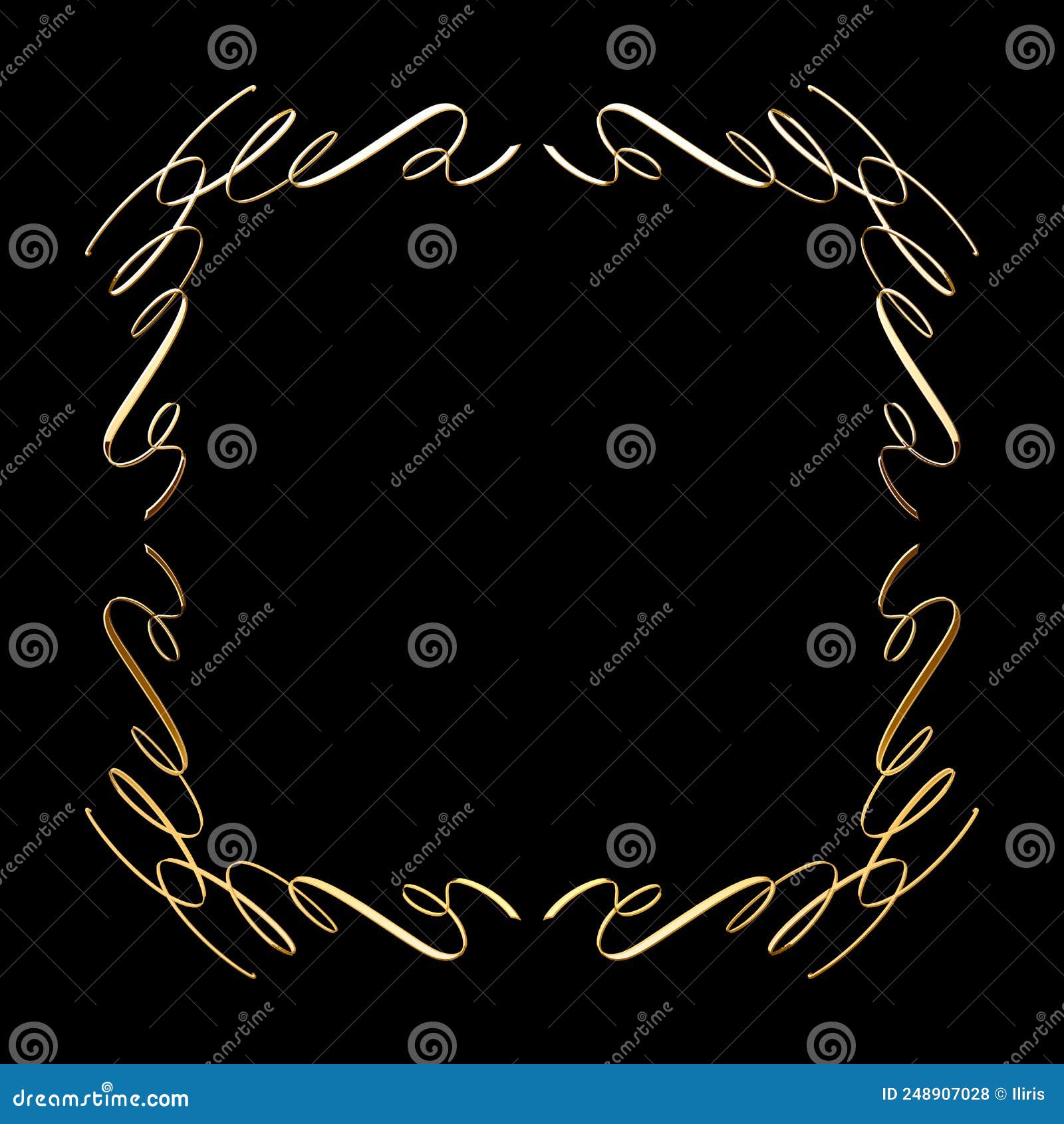 Vector Luxury Golden Calligraphic Frame for Text. Simple Elegant Shiny ...