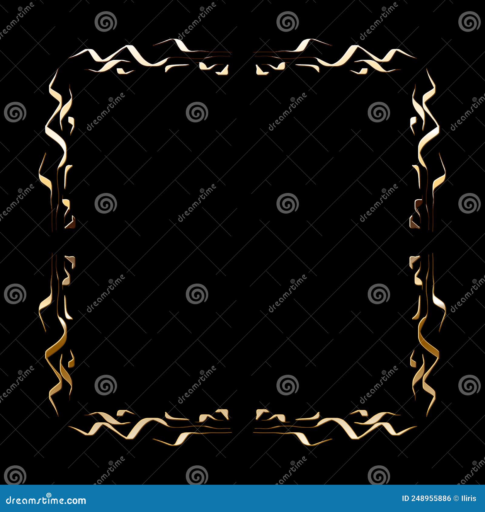 Vector Luxury Golden Frame. Ornamental Shiny Gold Decorative Design ...