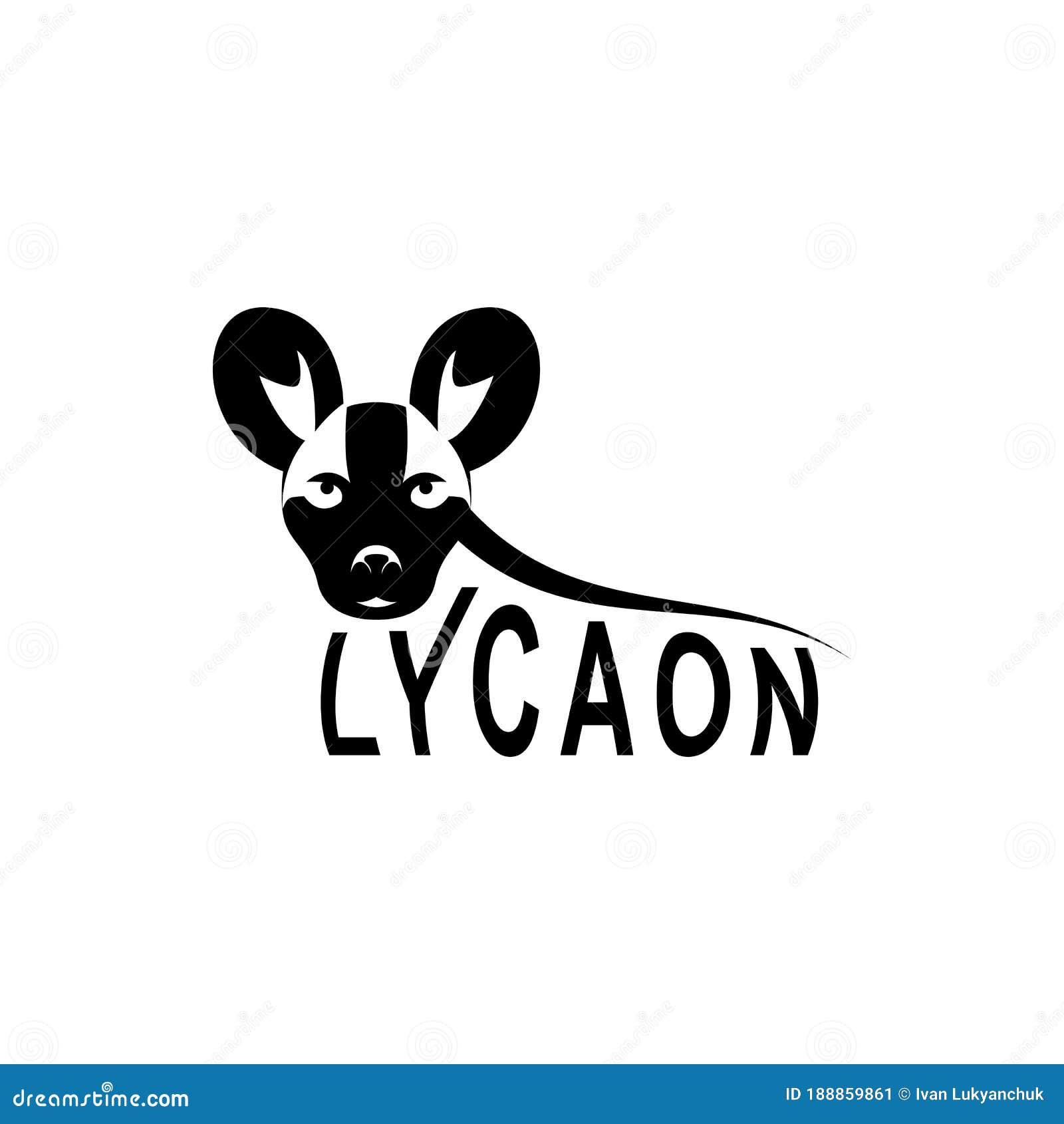 Vector Lycaon Head, Face for Retro Logos, Emblems, Badges, Labels ...