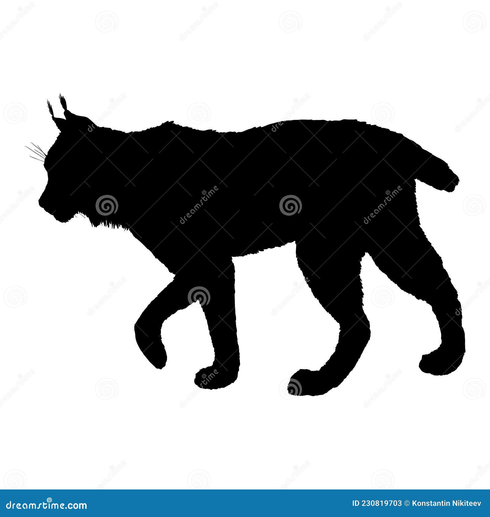 Vector Lynx SIlhouette Side View Illustration Stock Vector ...