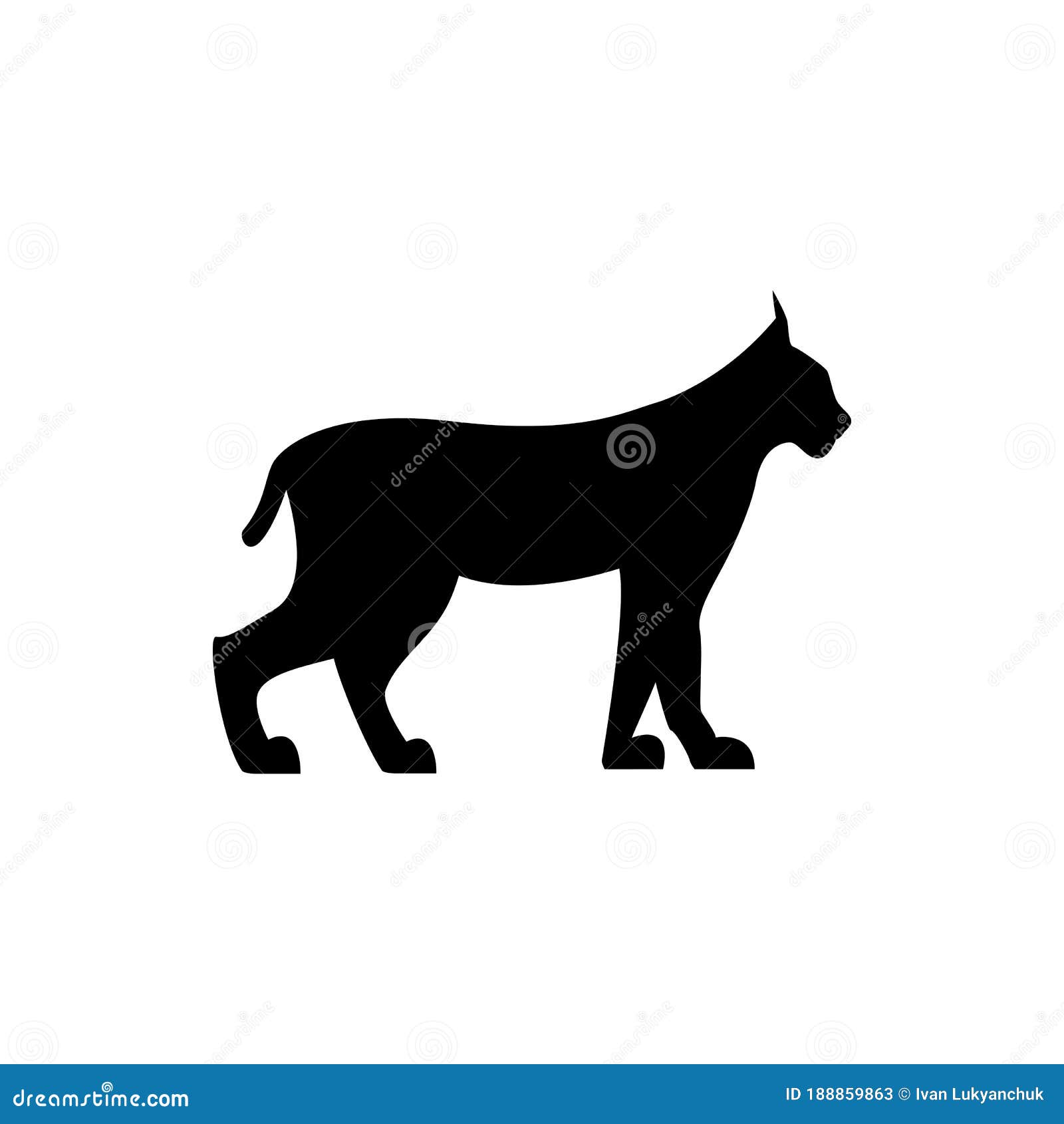 Vector Lynx Silhouette View Side for Retro Logos, Emblems, Badges ...