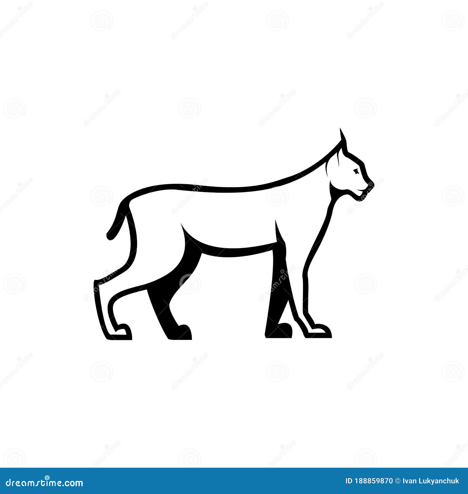 Vector Lynx Silhouette View Side For Retro Logos, Emblems, Badges ...