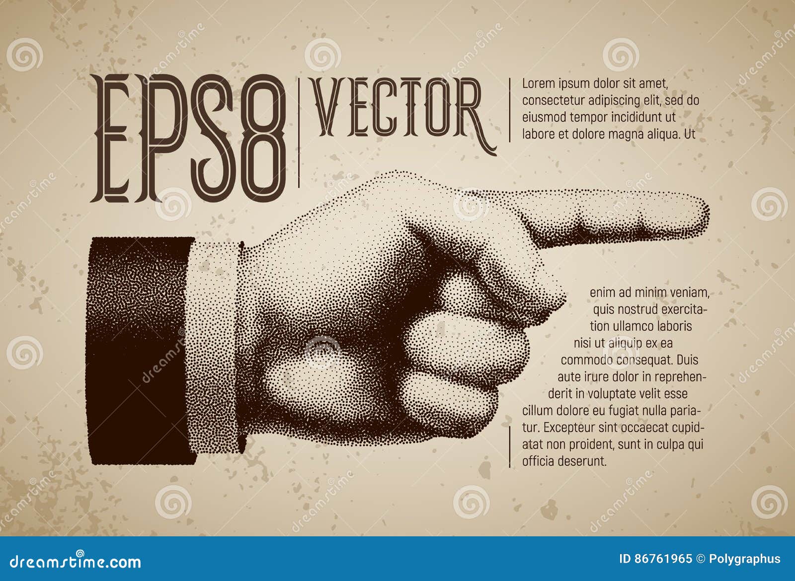 Vector a Mão Com Apontar O Dedo No Estilo Da Gravura Ilustração do ...