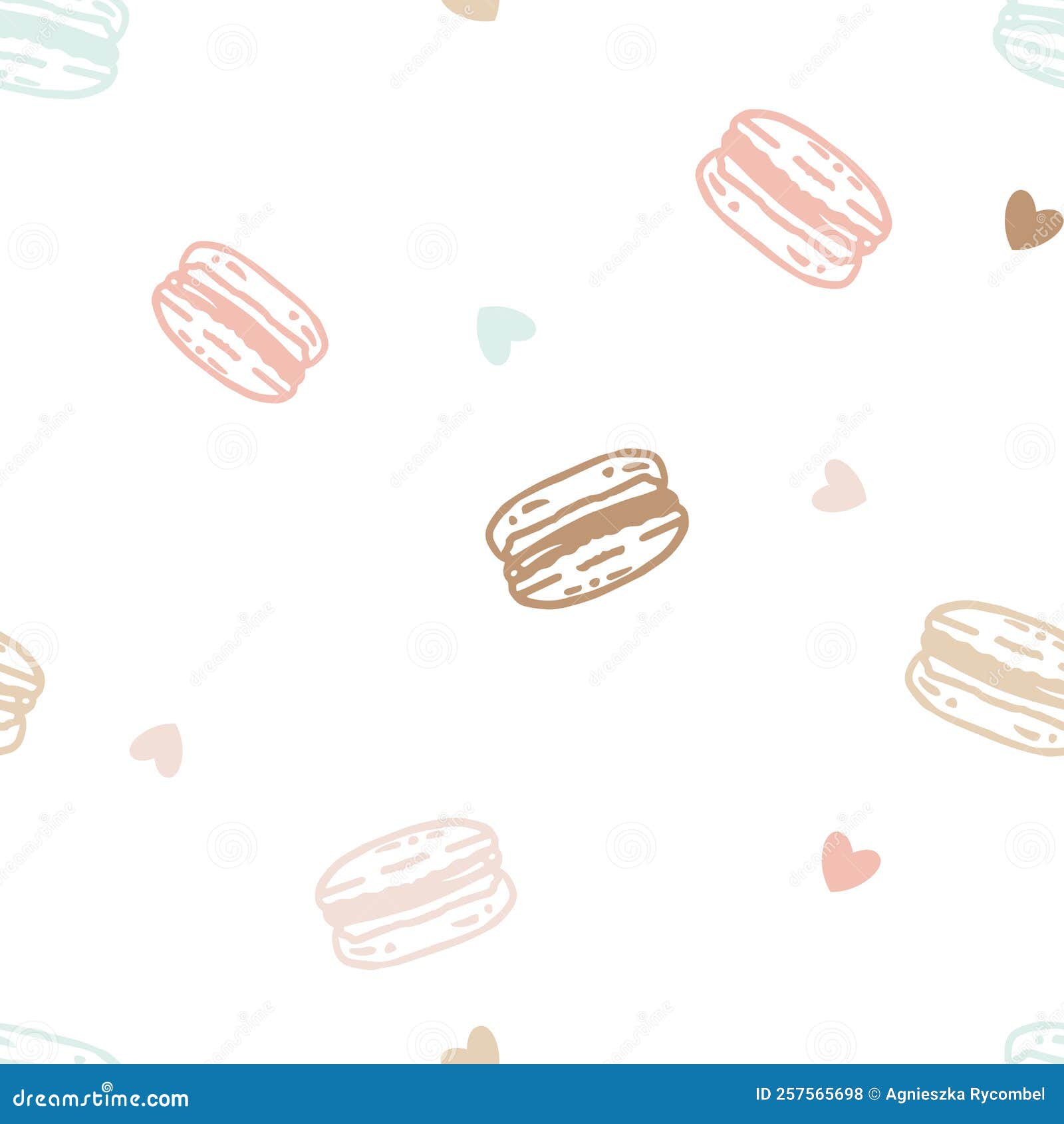 Vector Macaron Love in Pastel Colors Seamless Pattern Background ...