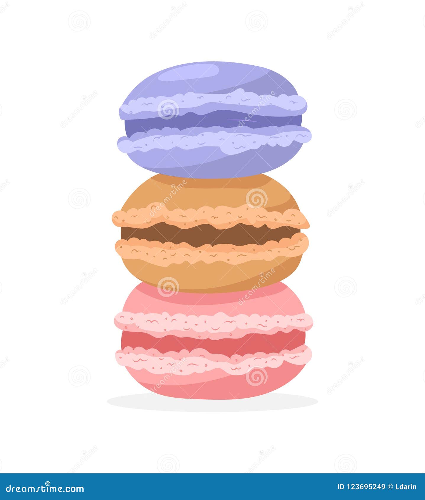 Vector Macarons Isolated on White Background Stock Vector ...