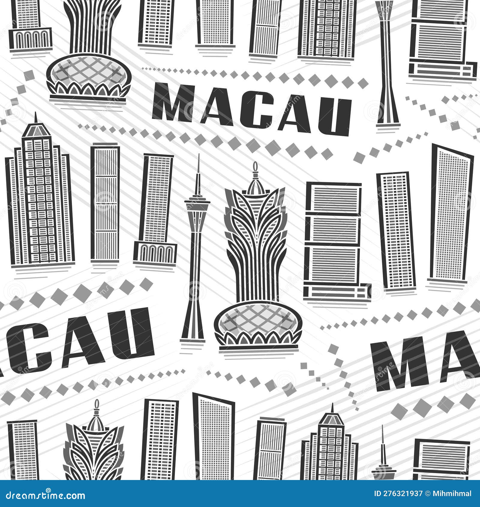 Vector Macau Seamless Pattern Stock Vector - Illustration of macau ...