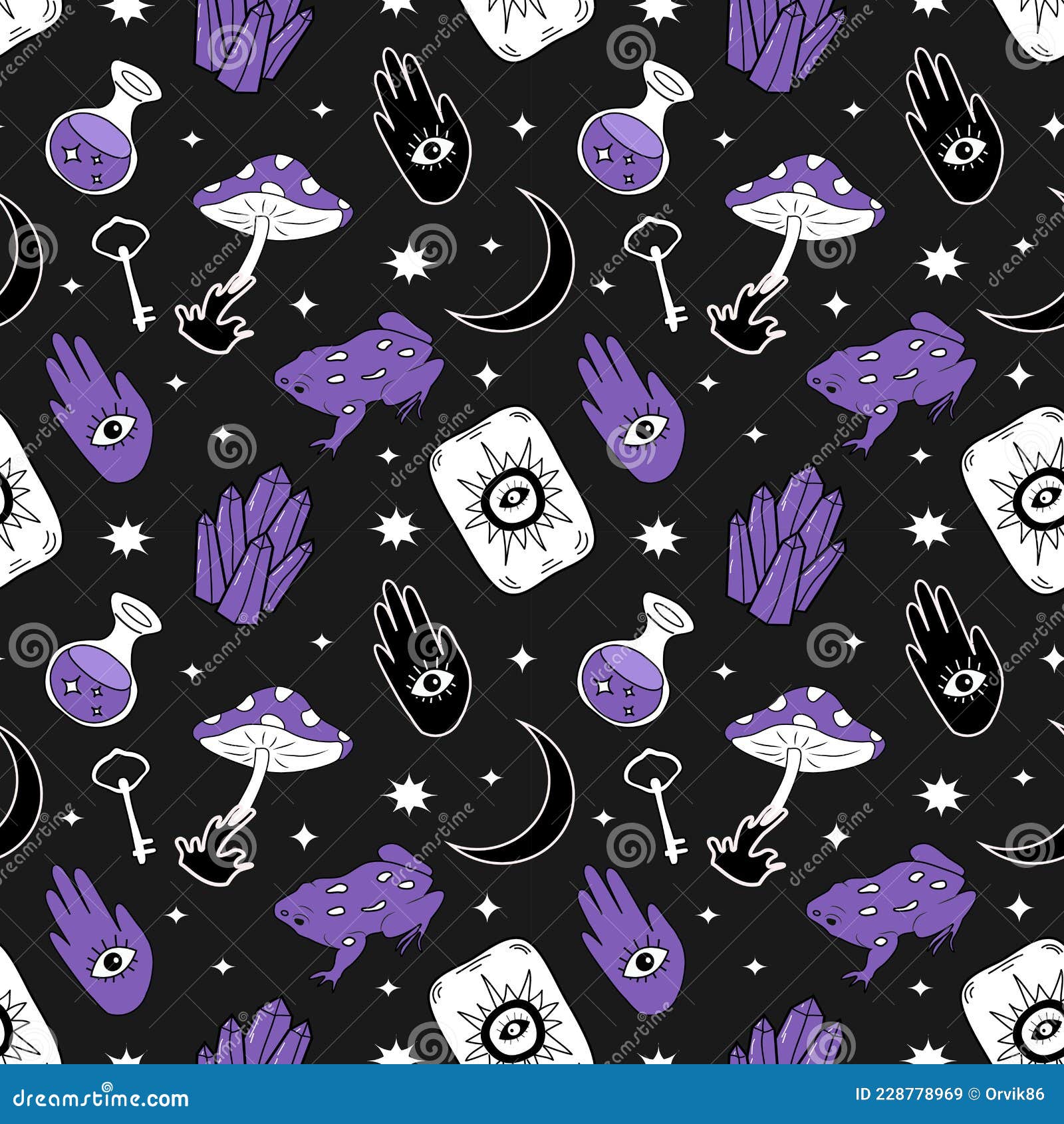 Vector Mad Pattern on the Theme of Magic, Mysticism, Witchcraft ...