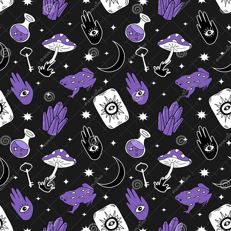 Vector Mad Pattern on the Theme of Magic, Mysticism, Witchcraft ...