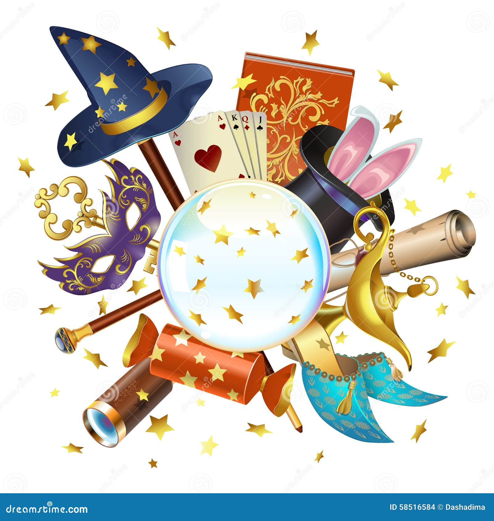 Magic Concept, Vintage Sun With Face, Gold And Black, Engraving ...