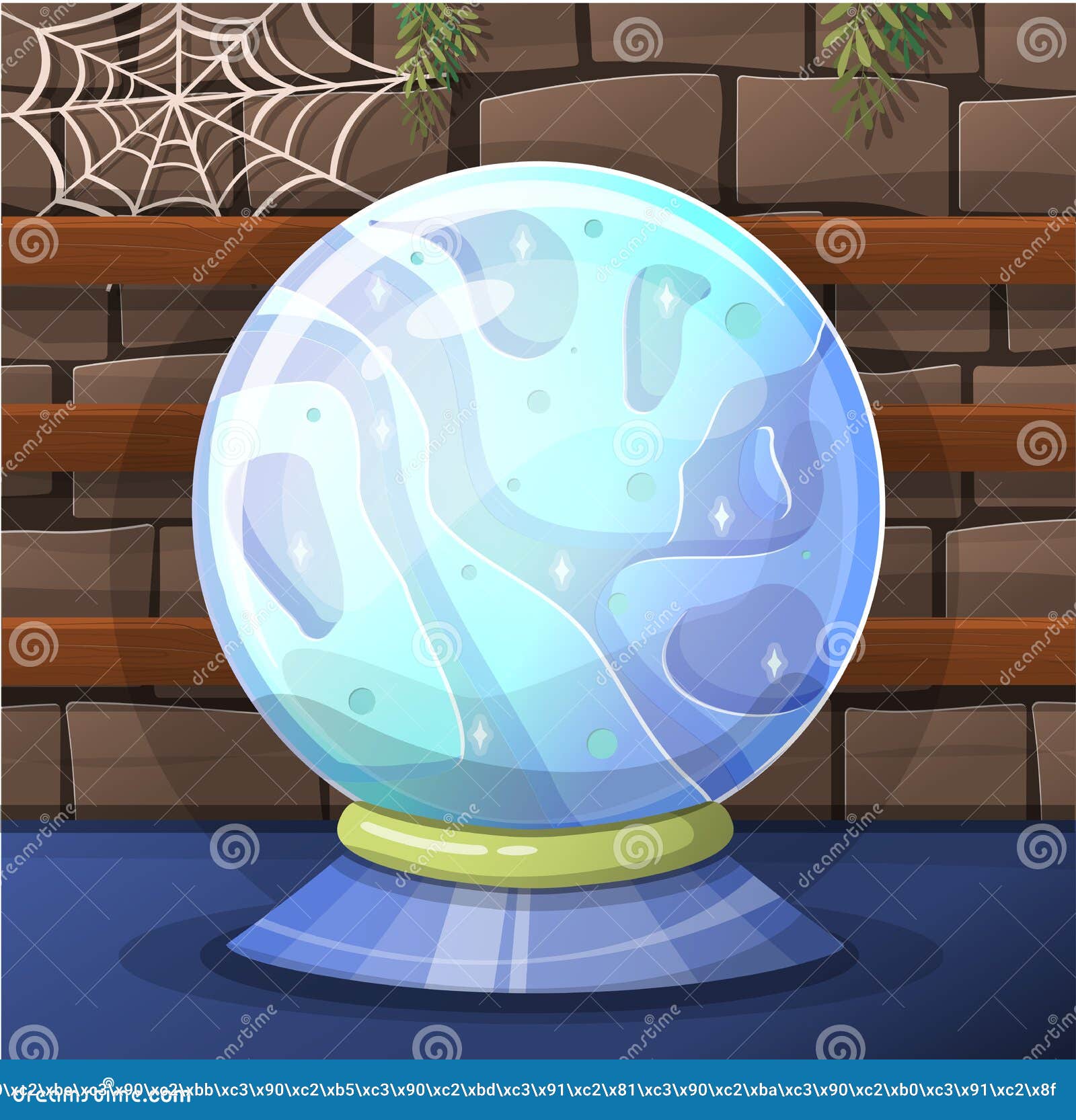 Vector Magic Fortune Sphere Glass Ball. Witchy Magic Crystal Ball ...
