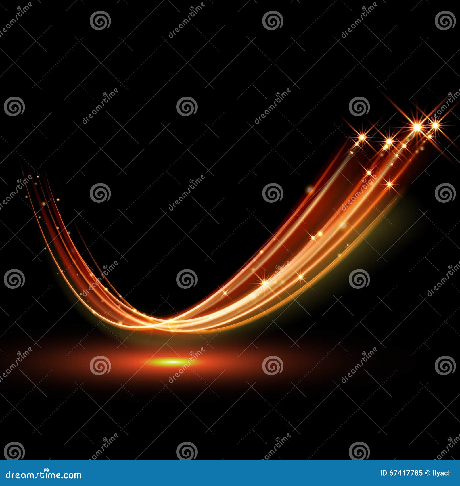 Set Of Magic Glowing Spark Swirl Trail Effect Isolated On Transparent ...