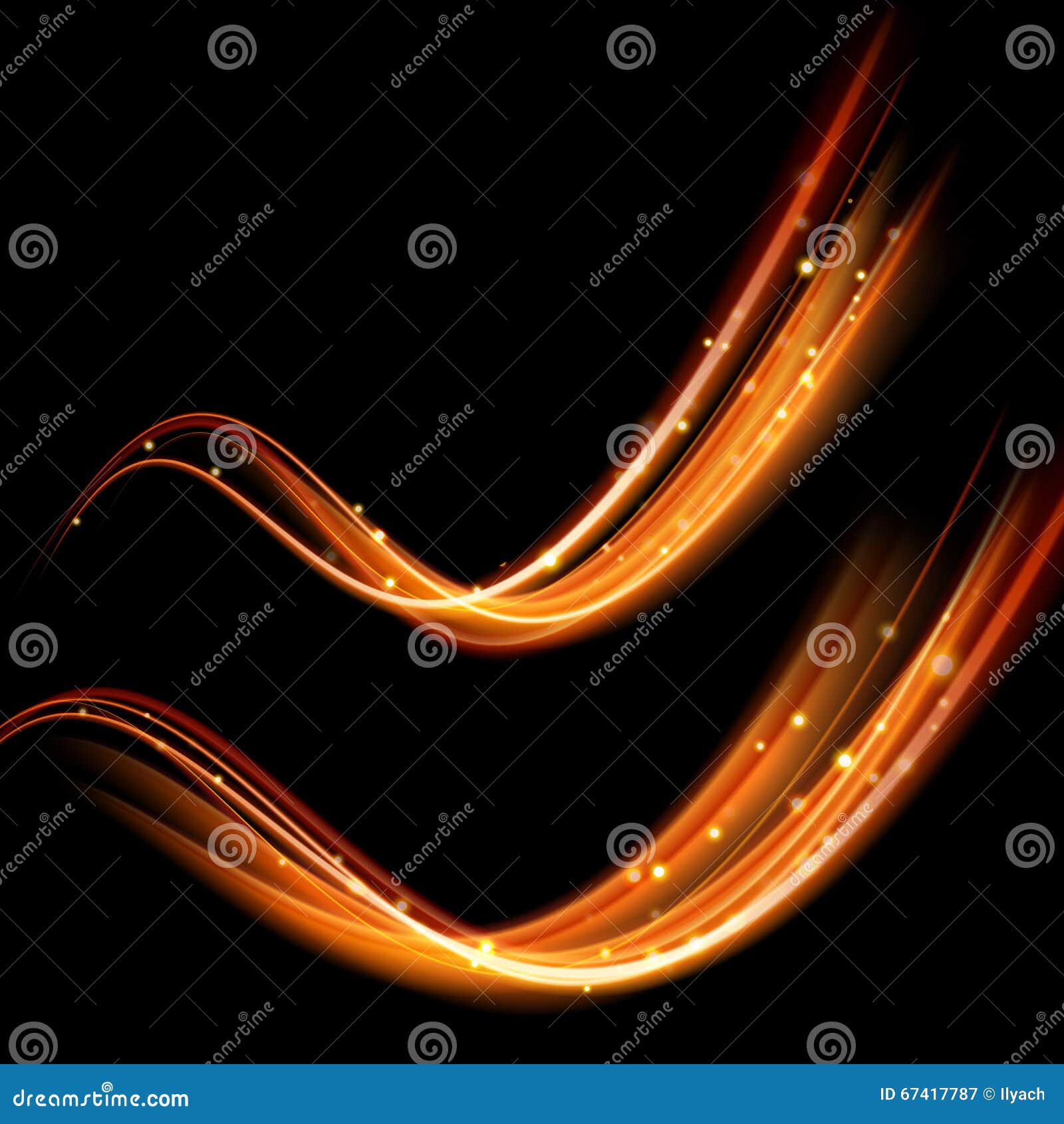 Set Of Magic Glowing Spark Swirl Trail Effect Isolated On Transparent ...