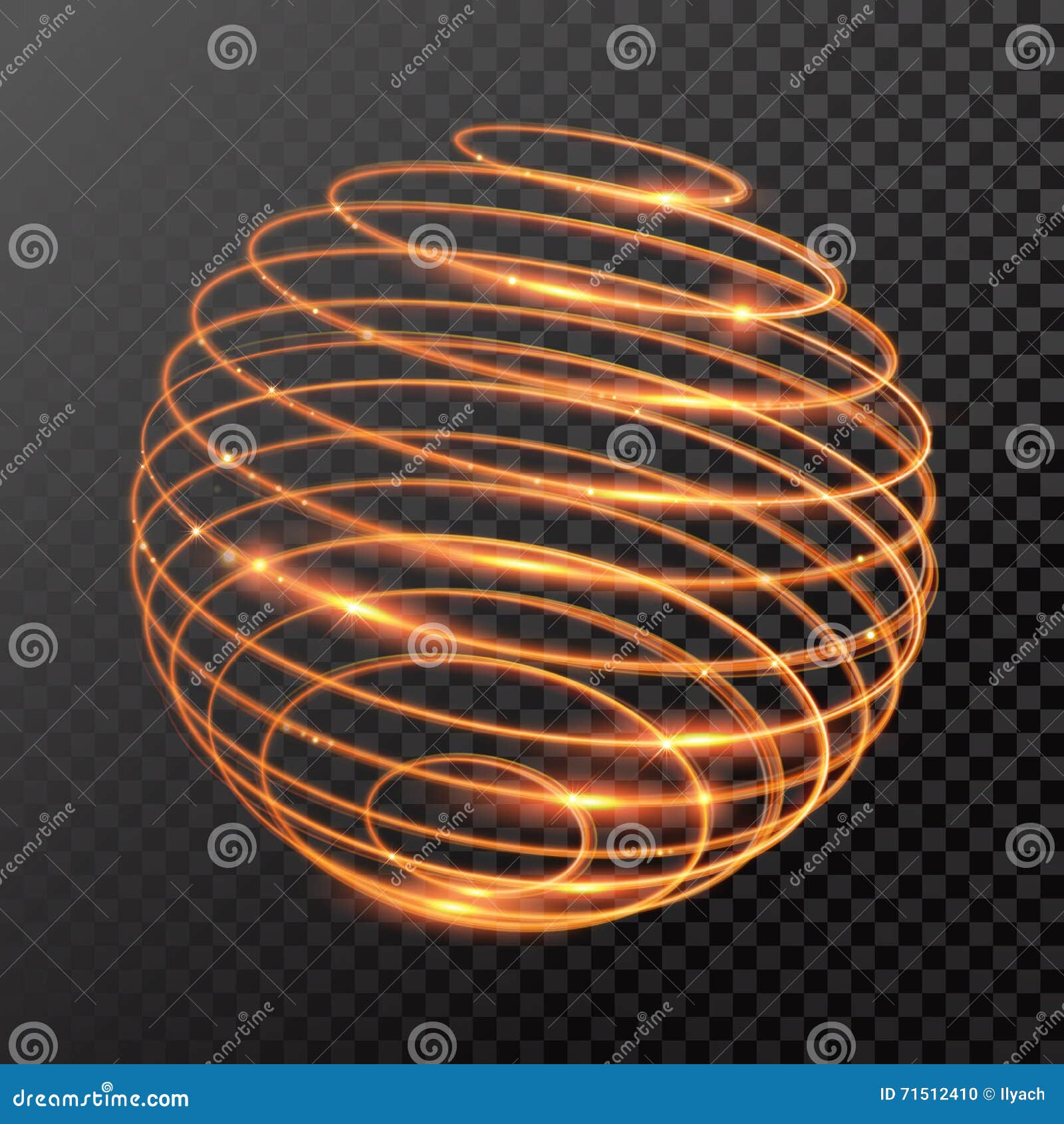 Vector Magic Gold Light Trail Circle Spring Globe Sphere Stock ...