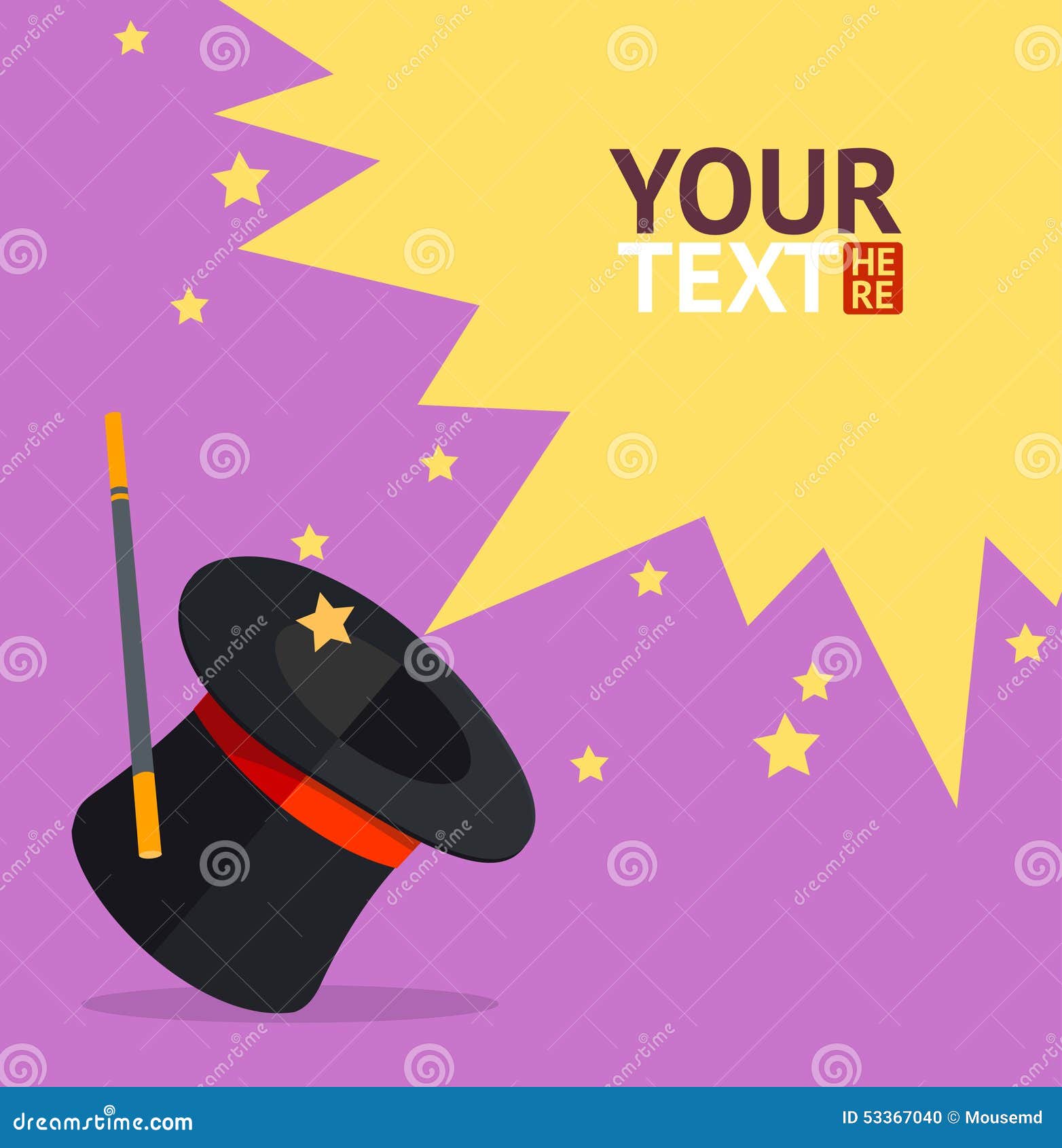 Vector Magic Hat Background for Text Stock Vector - Illustration of ...