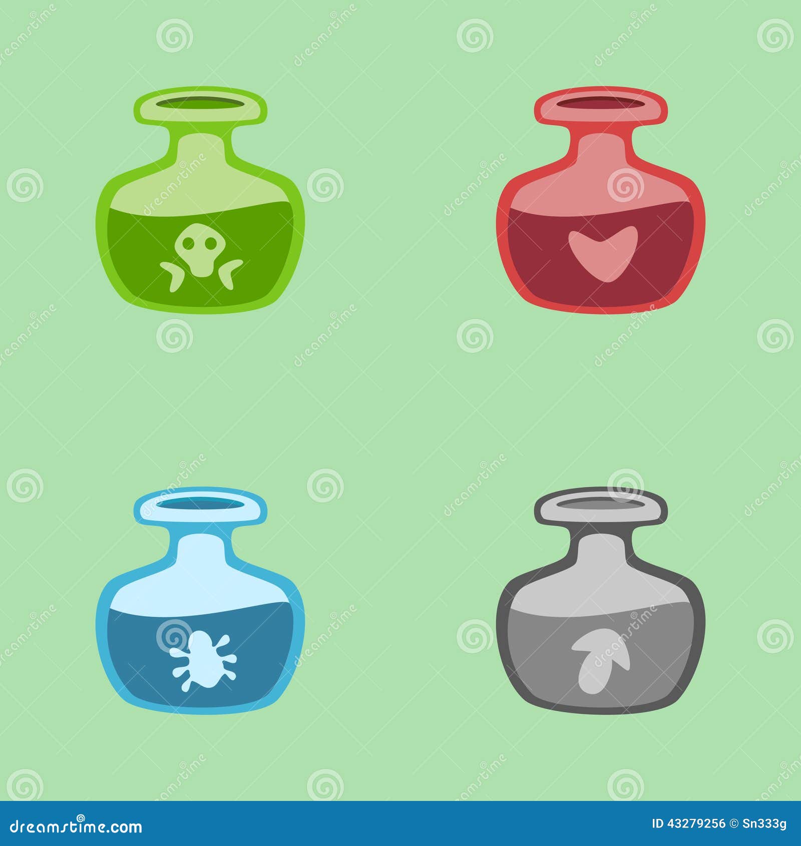 Vector magic potions stock vector. Illustration of flower - 43279256