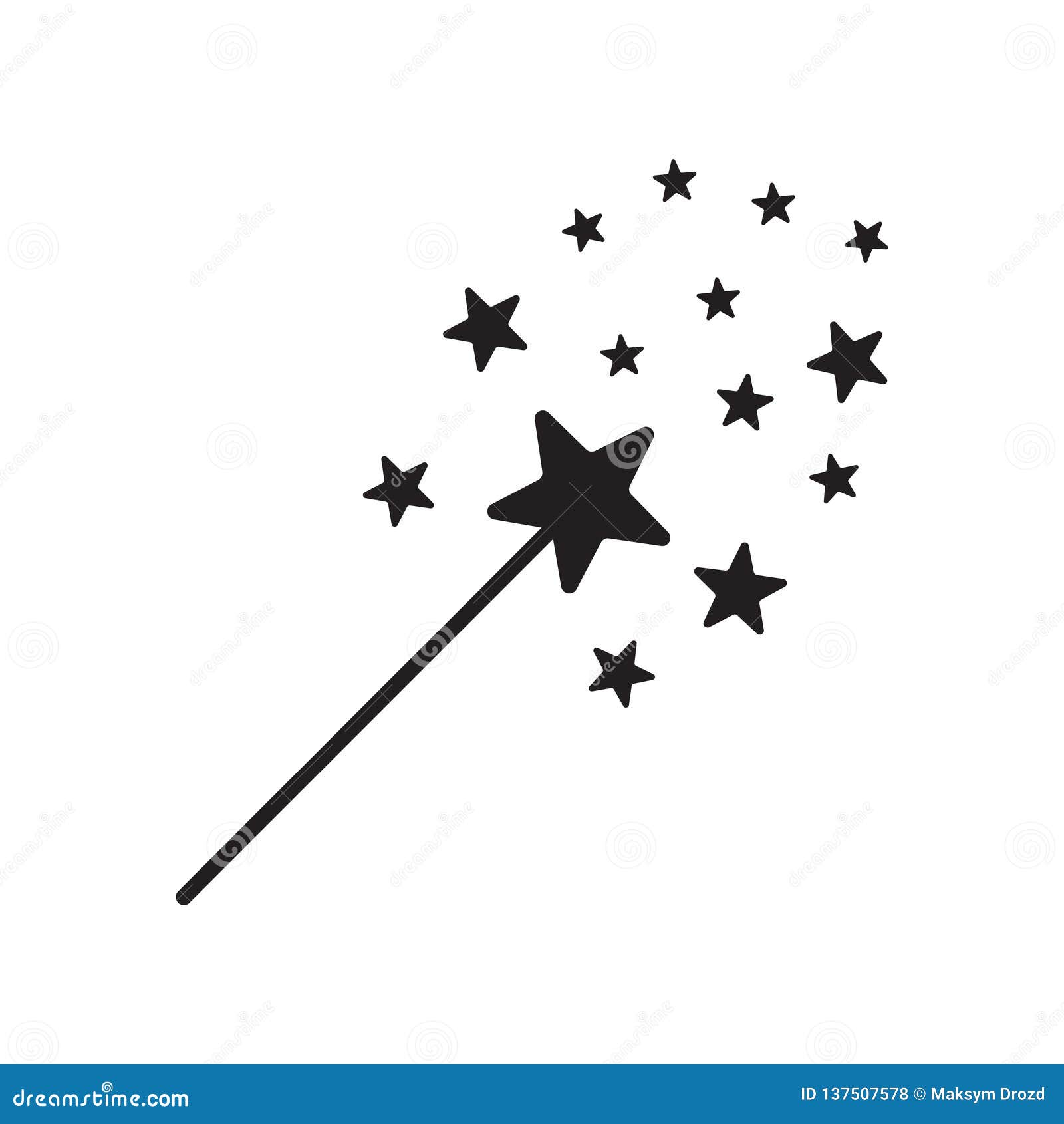 Vector Magic Wand Icon with Star Sparkle. Stock Illustration ...