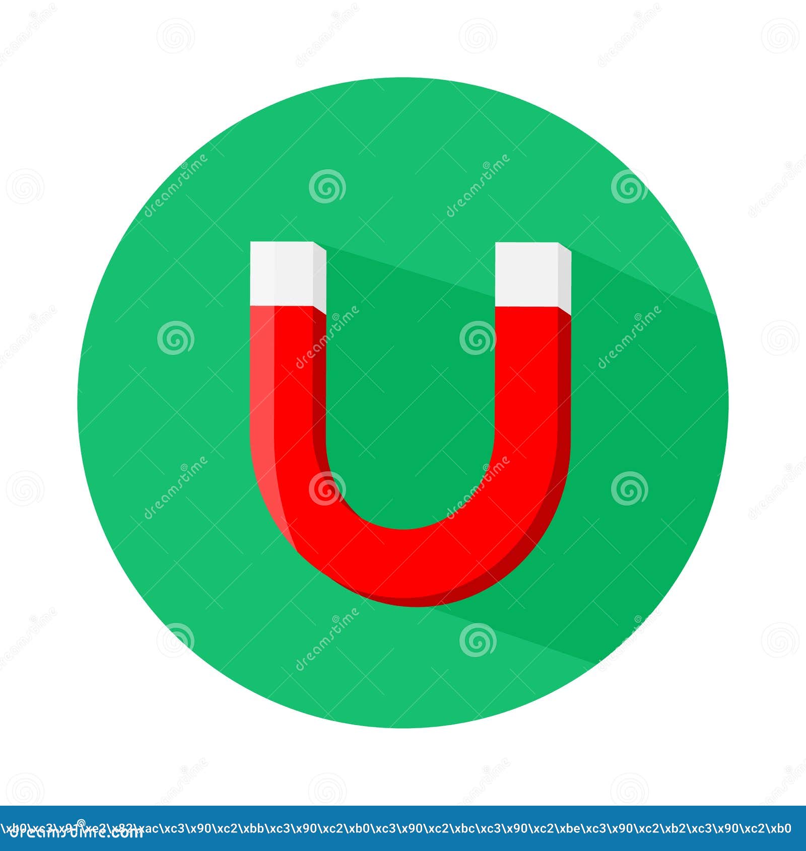 Vector Magnet Icon Flat Design with Arrow Stock Illustration ...