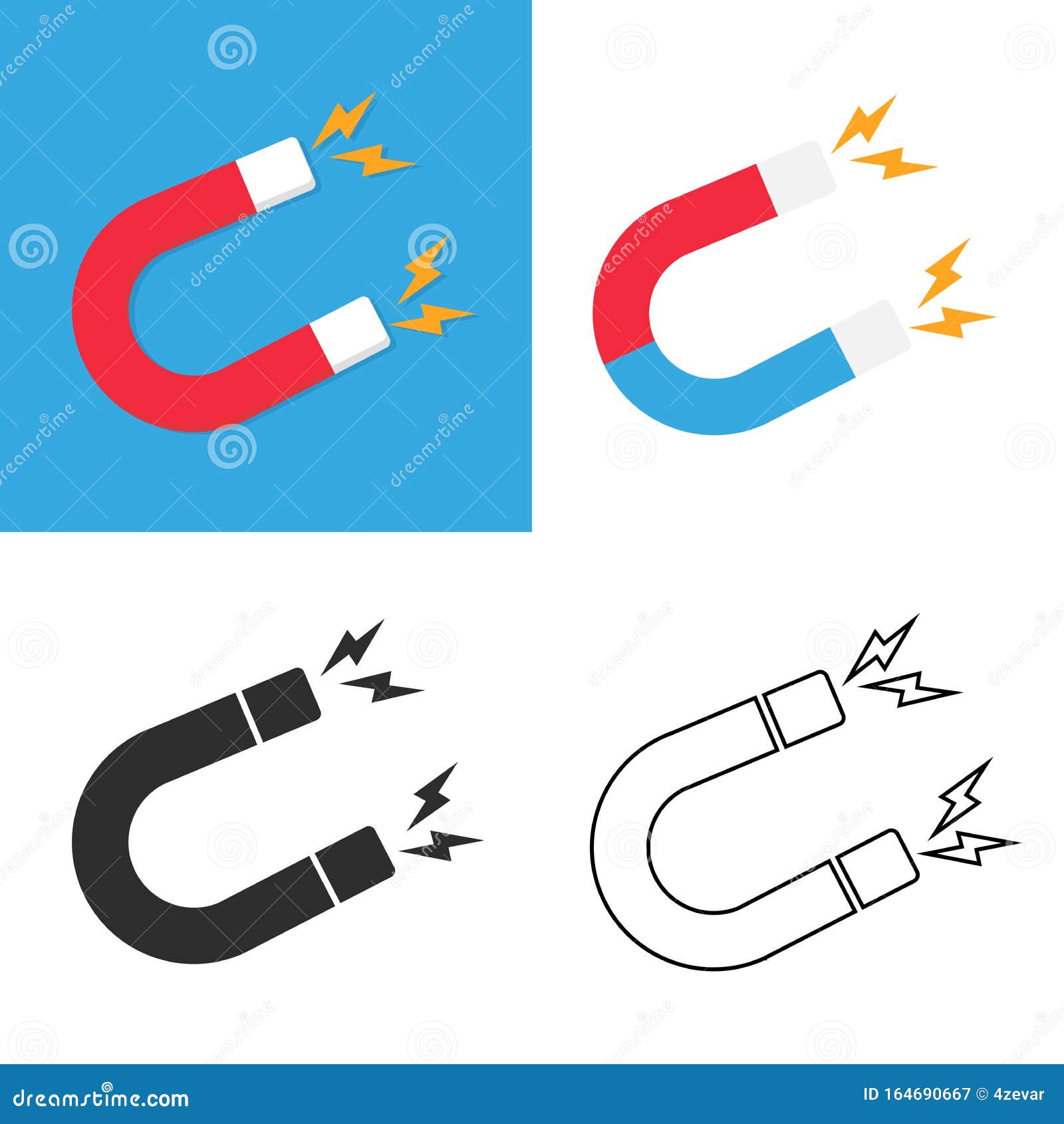 Vector Magnet Icon with Magnetic Stock Vector - Illustration of ...