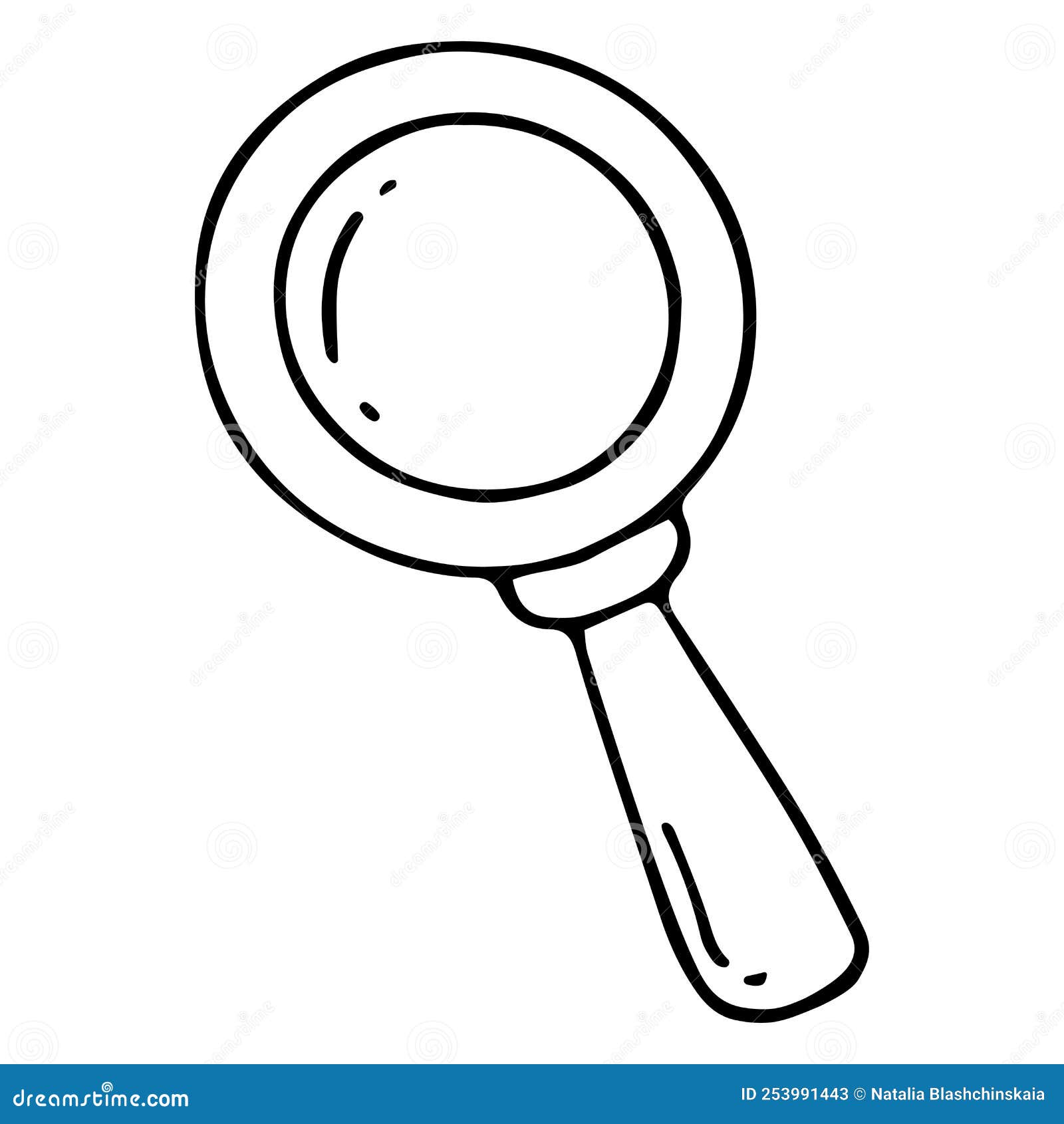 Vector Magnifier Icon. a Hand-drawn Doodle. Back To School Education ...