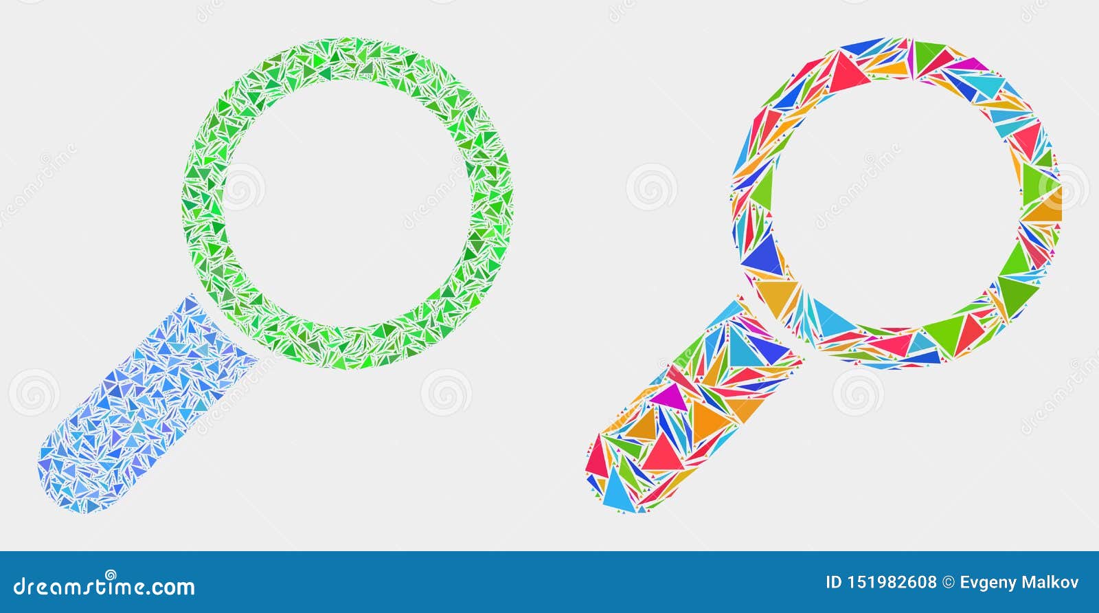 Vector Magnifier Tool Mosaic Icon of Triangle Items Stock Vector ...