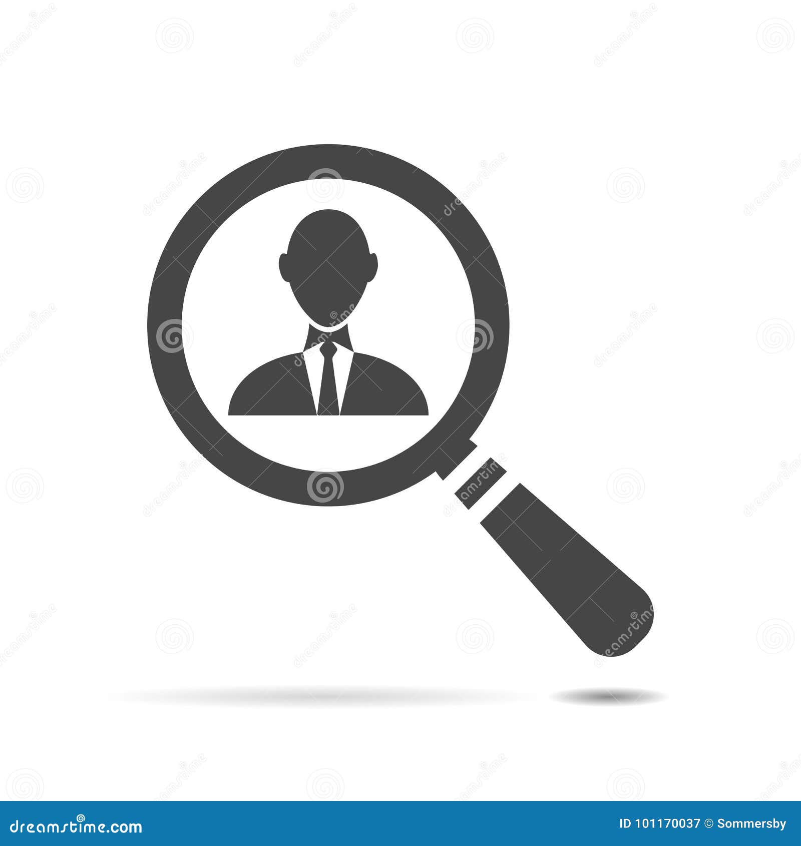 Magnifying Glass with Businessman Icon Stock Vector - Illustration of ...