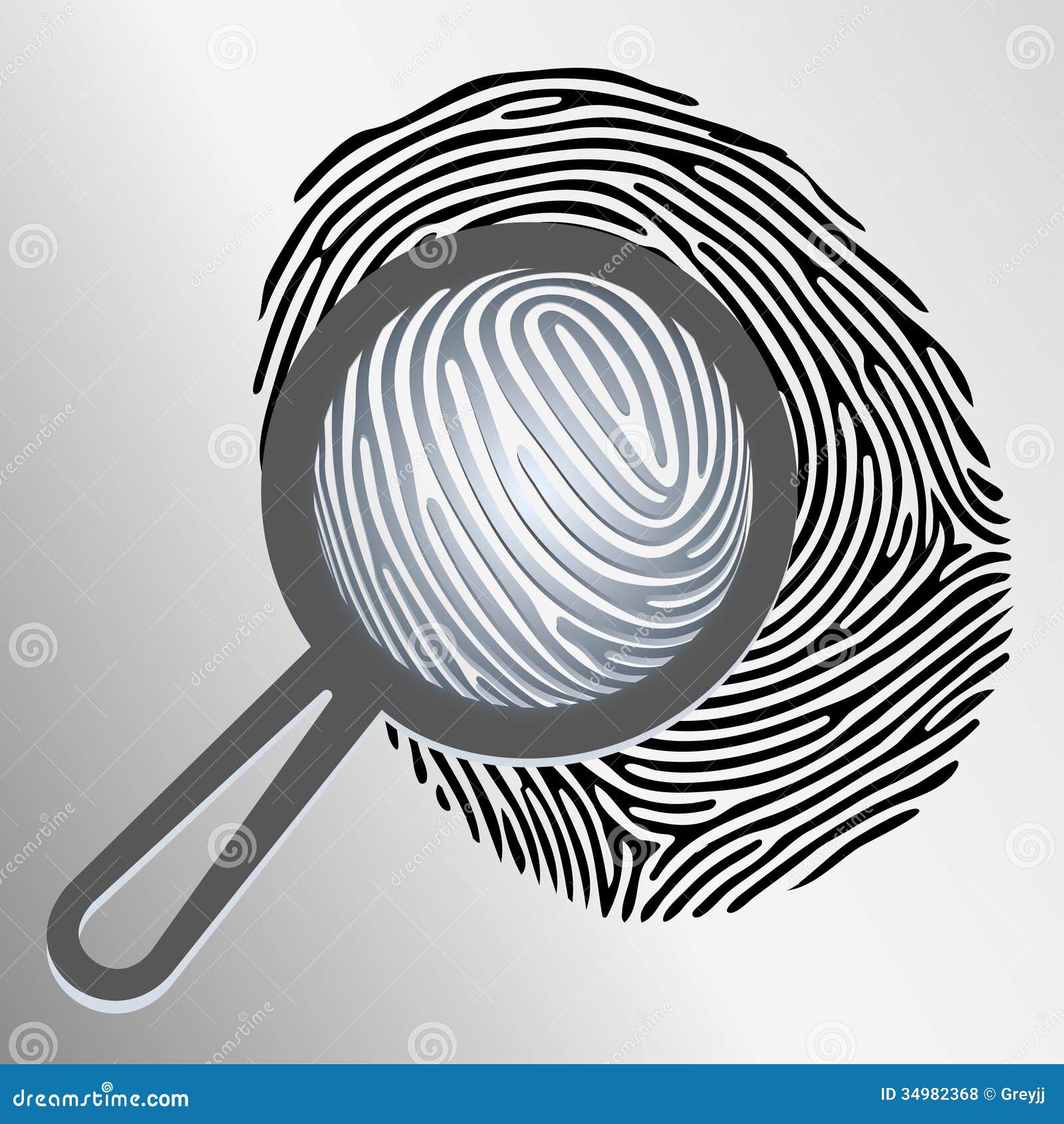 Vector Magnifying Glass and Fingerprint Stock Vector - Illustration of ...