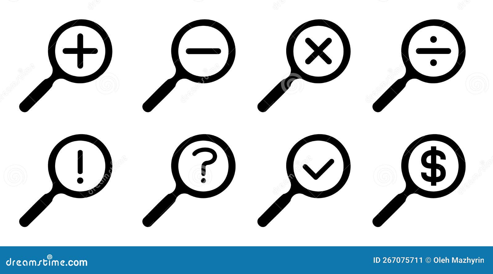 Vector Magnifying Glass Icon with Reflection Stock Vector ...