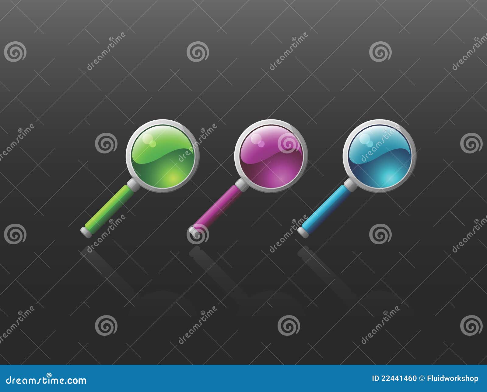 Vector Magnifying Glass Icon Set Stock Vector - Illustration of lens ...