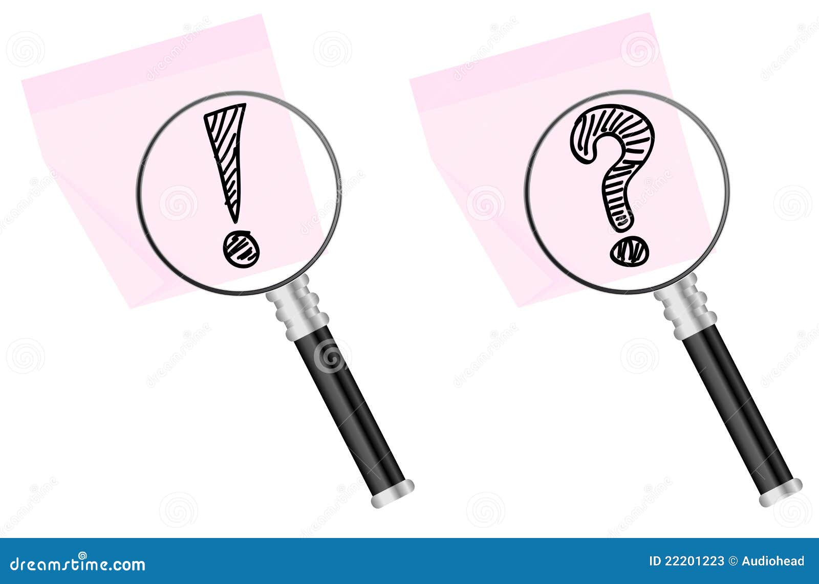 Vector Magnifying Glass and Memo Stick Note Stock Vector - Illustration ...