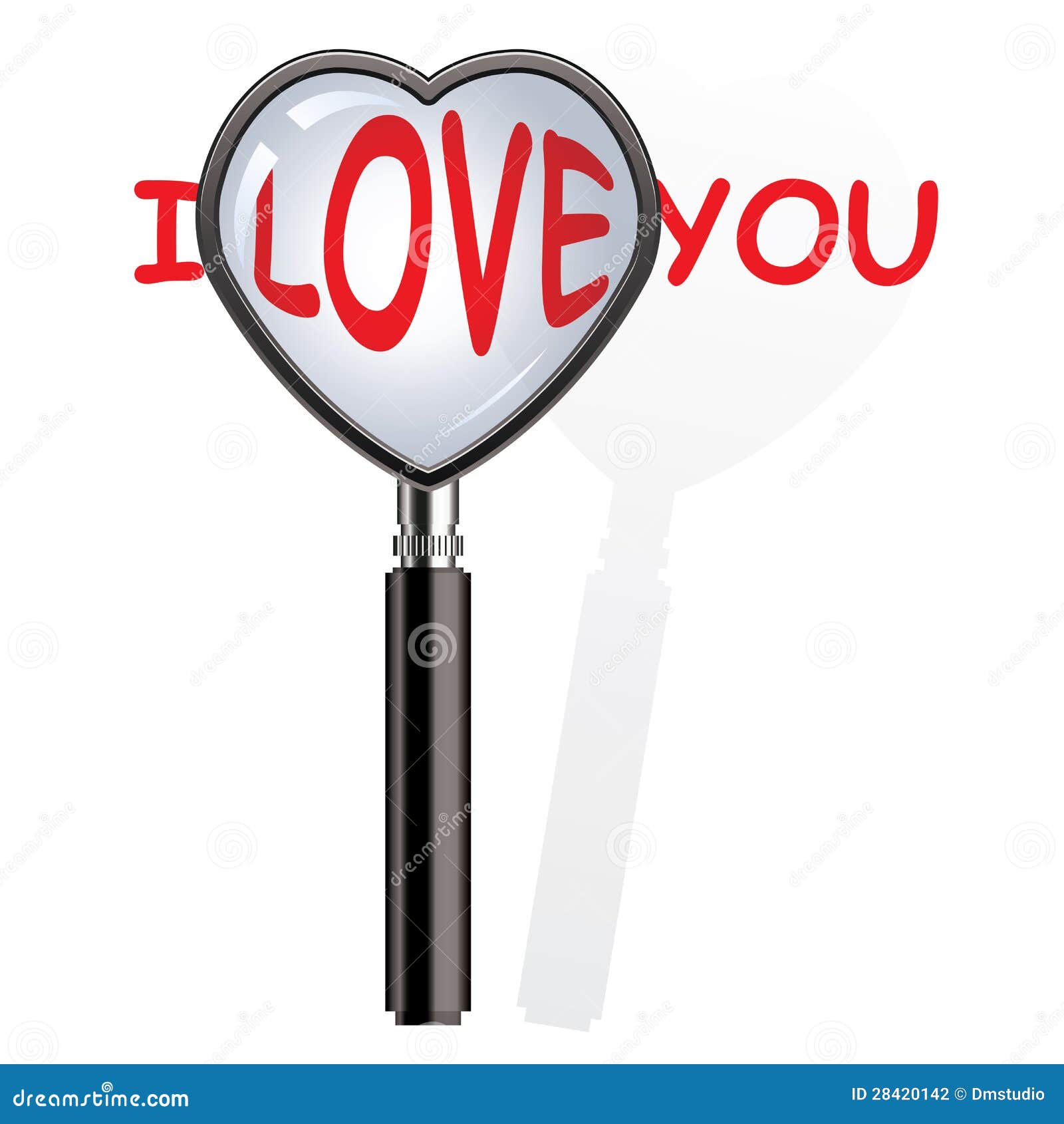 Vector Magnifying Glass Over I Love You Words Stock Vector ...