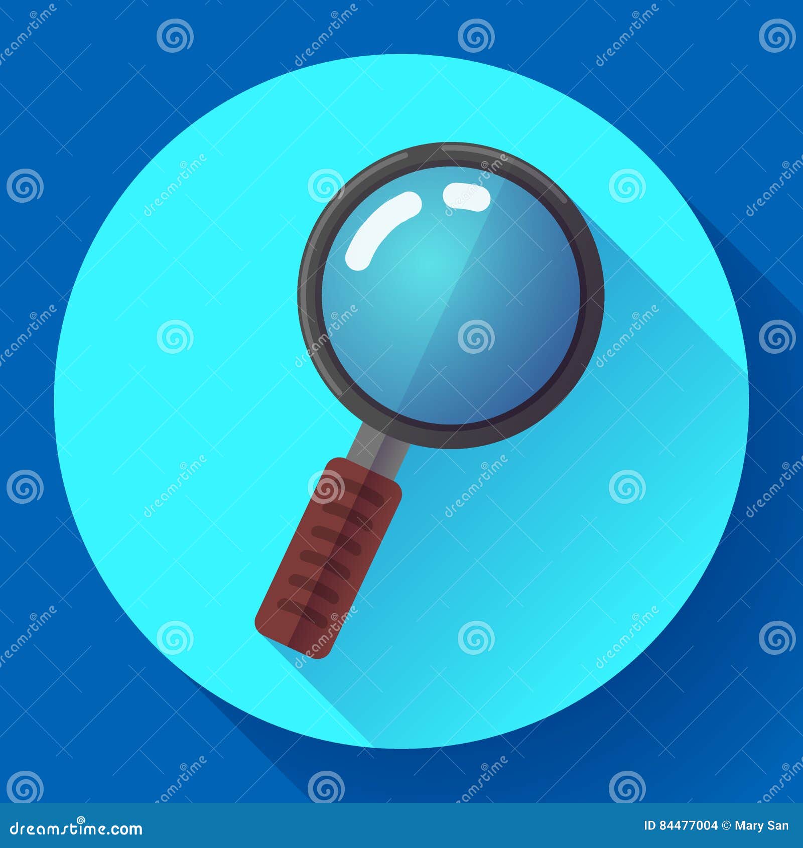 Vector Magnifying Glass Search Icon. Flat Design Style. Stock Vector ...