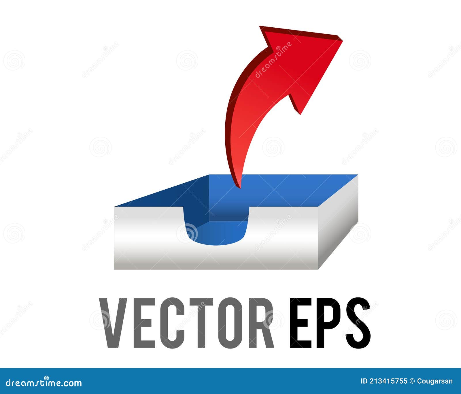 Vector Mail, Document Paper Tray Icon With Red Up Arrow For Email ...