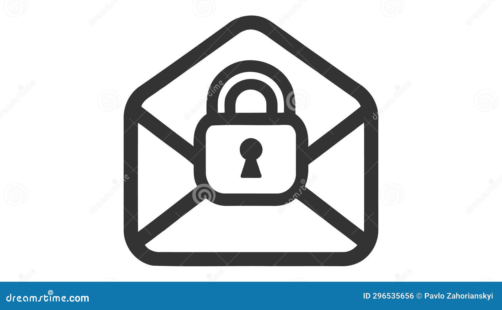 Vector Mail Lock Icon on White Background Stock Illustration ...