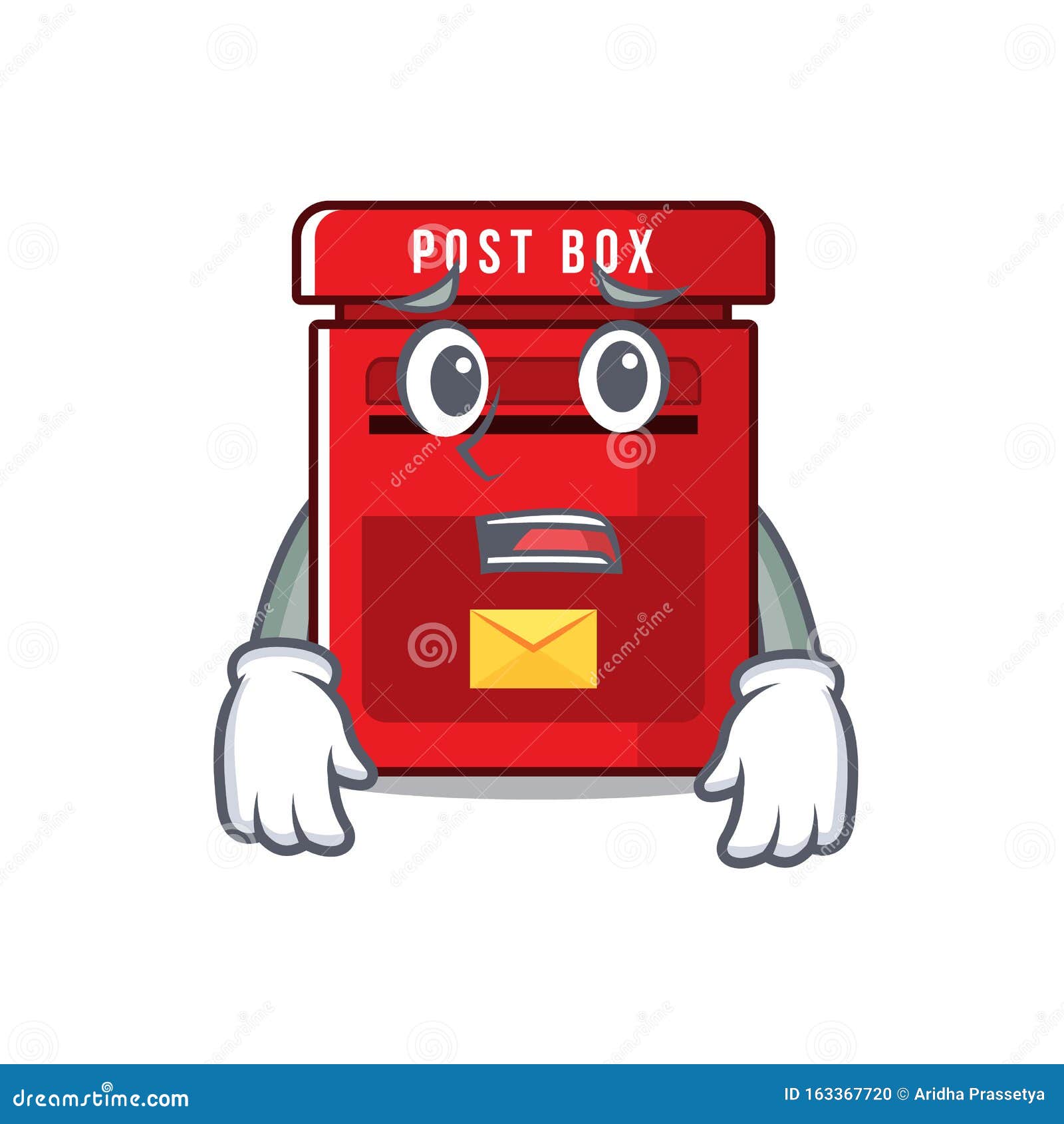 Vector Mailbox with a the Afraid Mascot Stock Vector - Illustration of ...