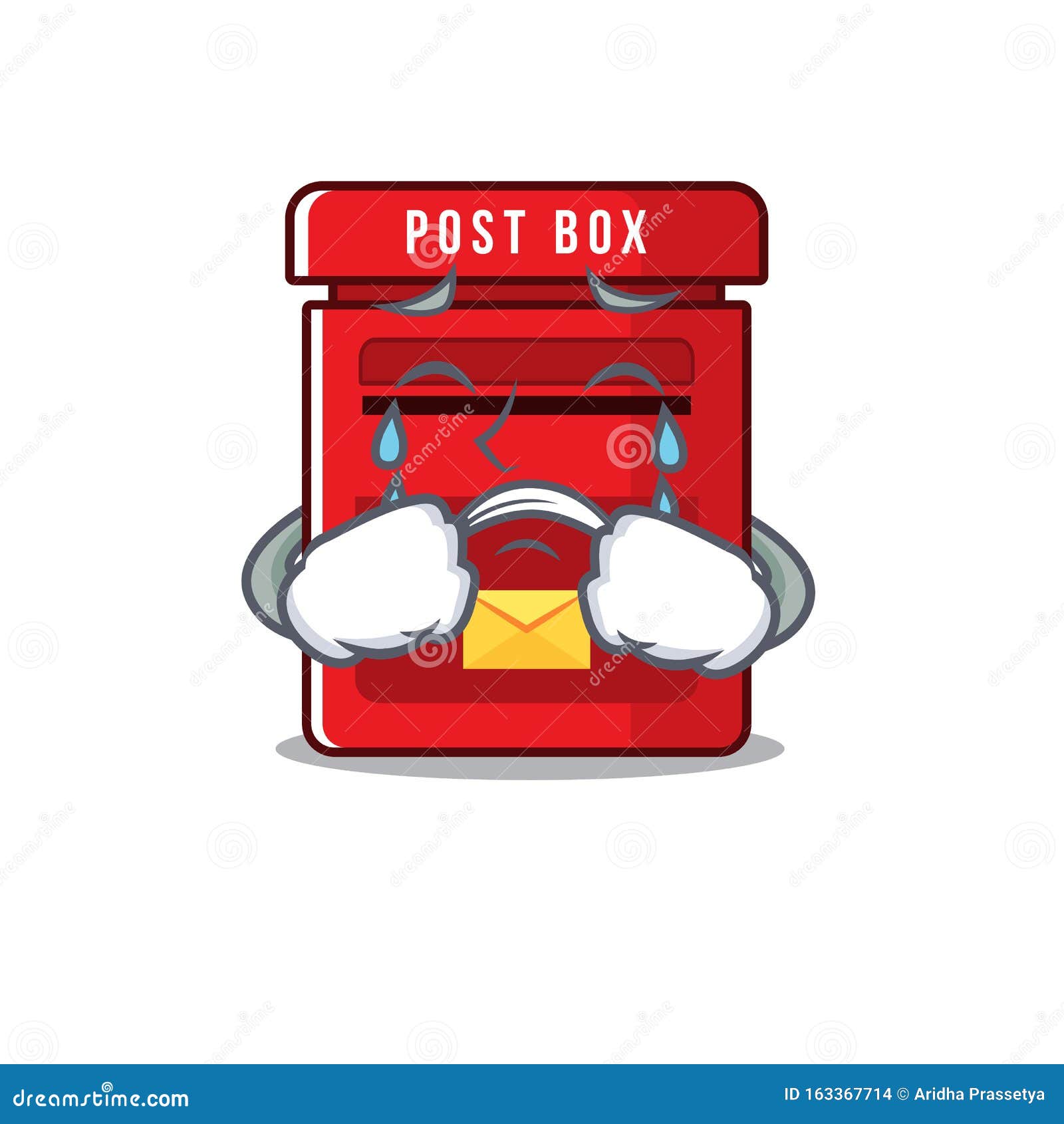 Vector Mailbox with a the Crying Mascot Stock Vector - Illustration of ...