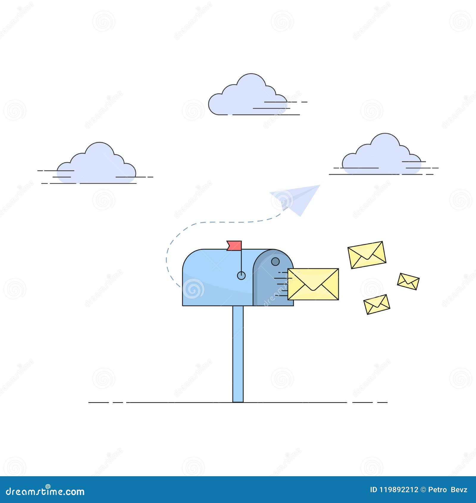 Vector mailbox icon stock vector. Illustration of advertisement - 119892212