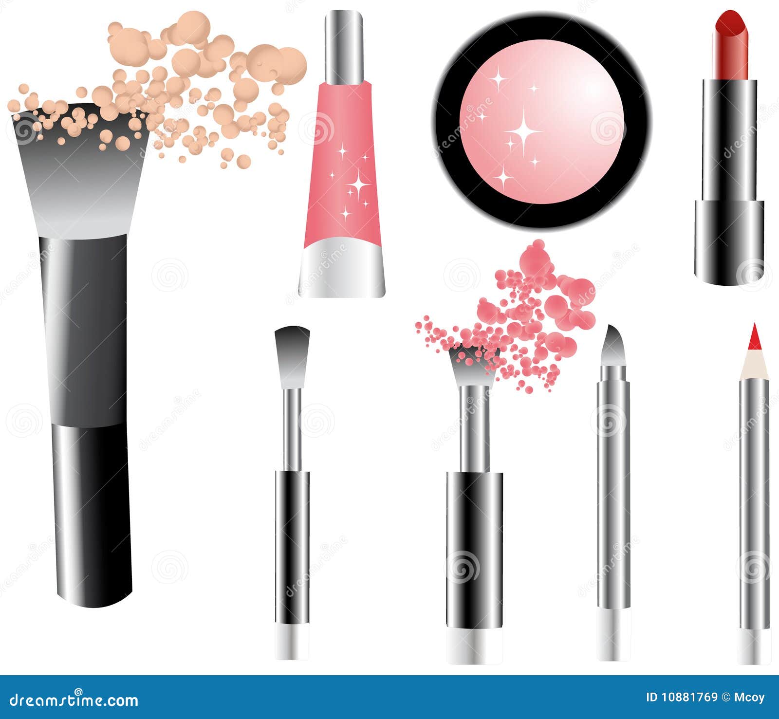 Vector make-up icons set stock illustration. Illustration of fashion ...