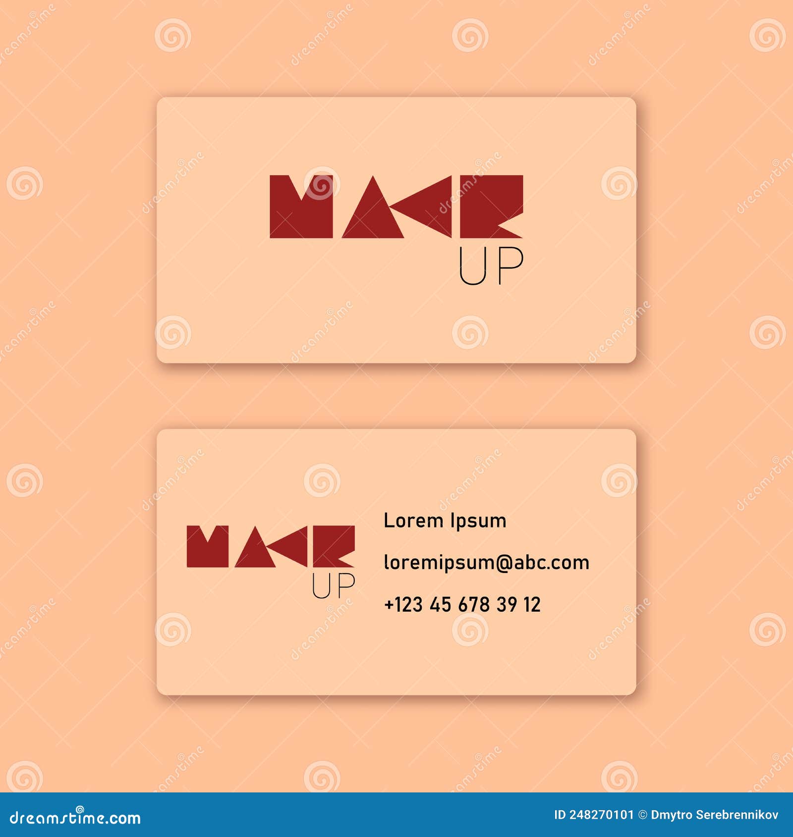 Vector Make Up in Minimalistic Font Style . Editable Illustration Stock ...