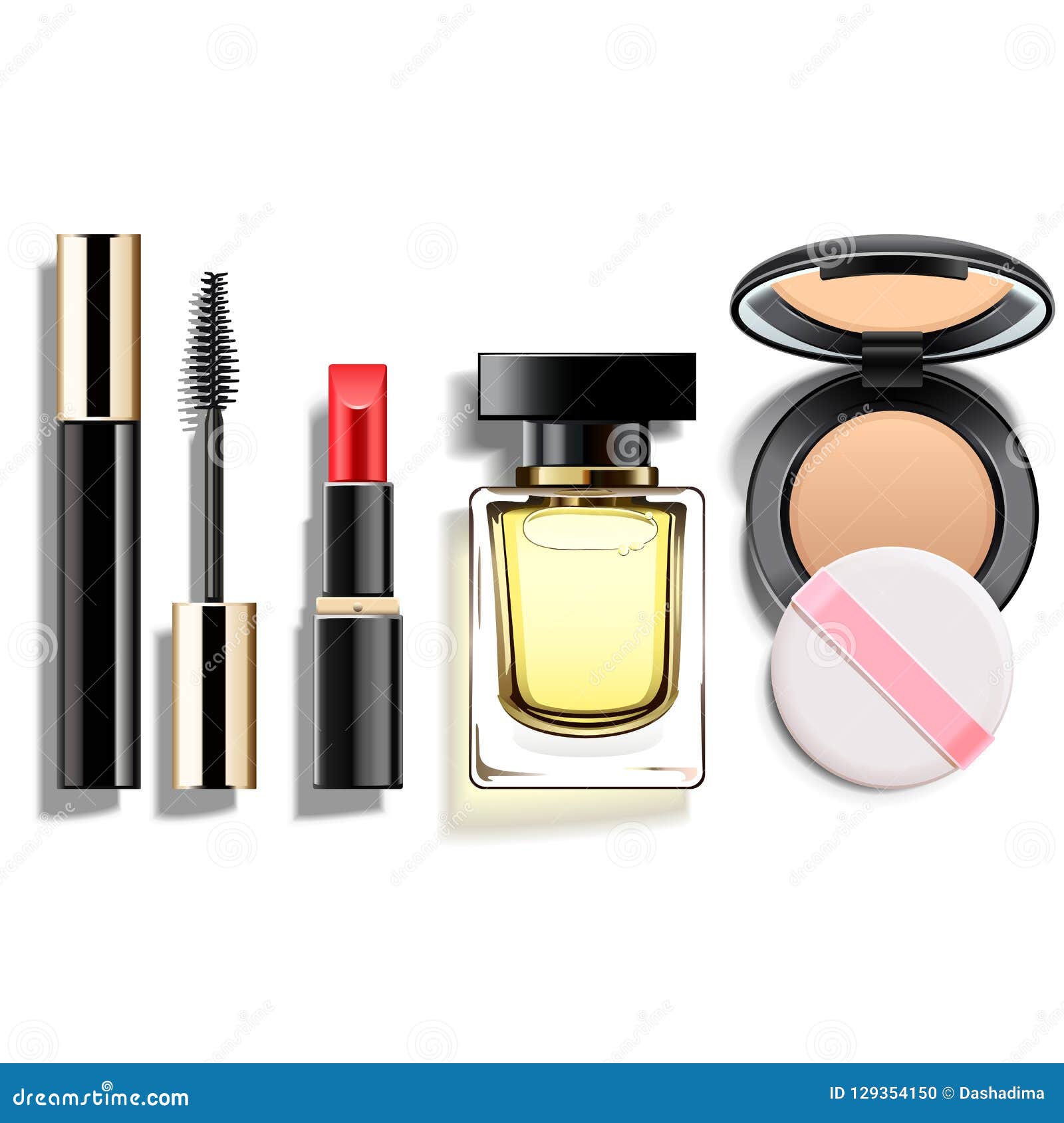 Vector Makeup Cosmetics Set Stock Vector - Illustration of mirror ...