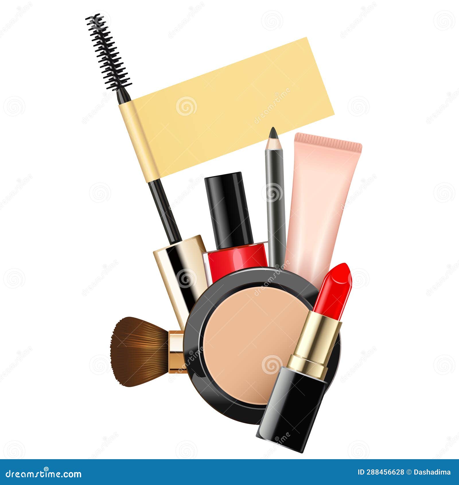 Vector Makeup Cosmetics with Tag Stock Illustration - Illustration of ...