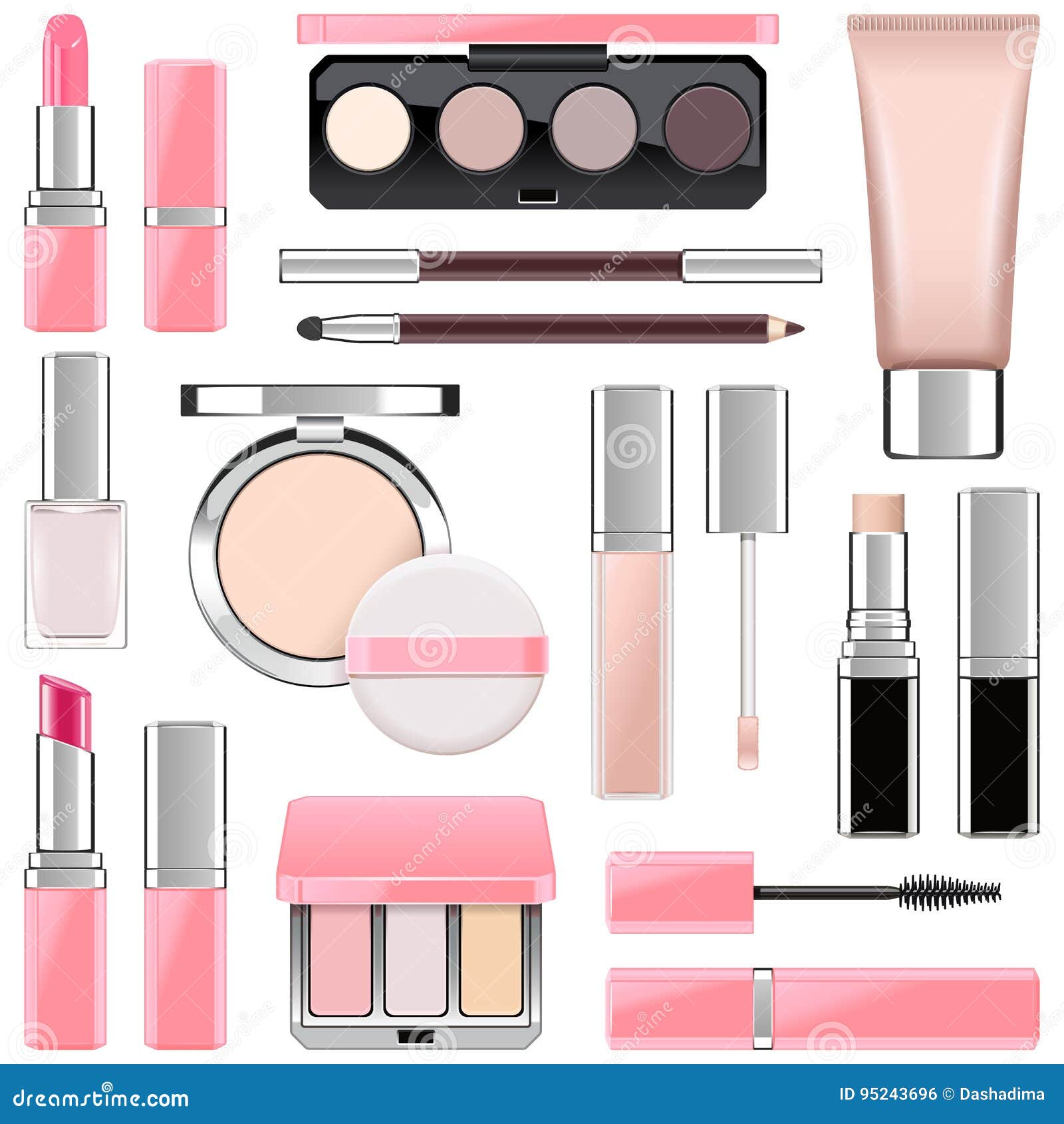 Vector Makeup Icons Set 4 stock vector. Illustration of package - 95243696