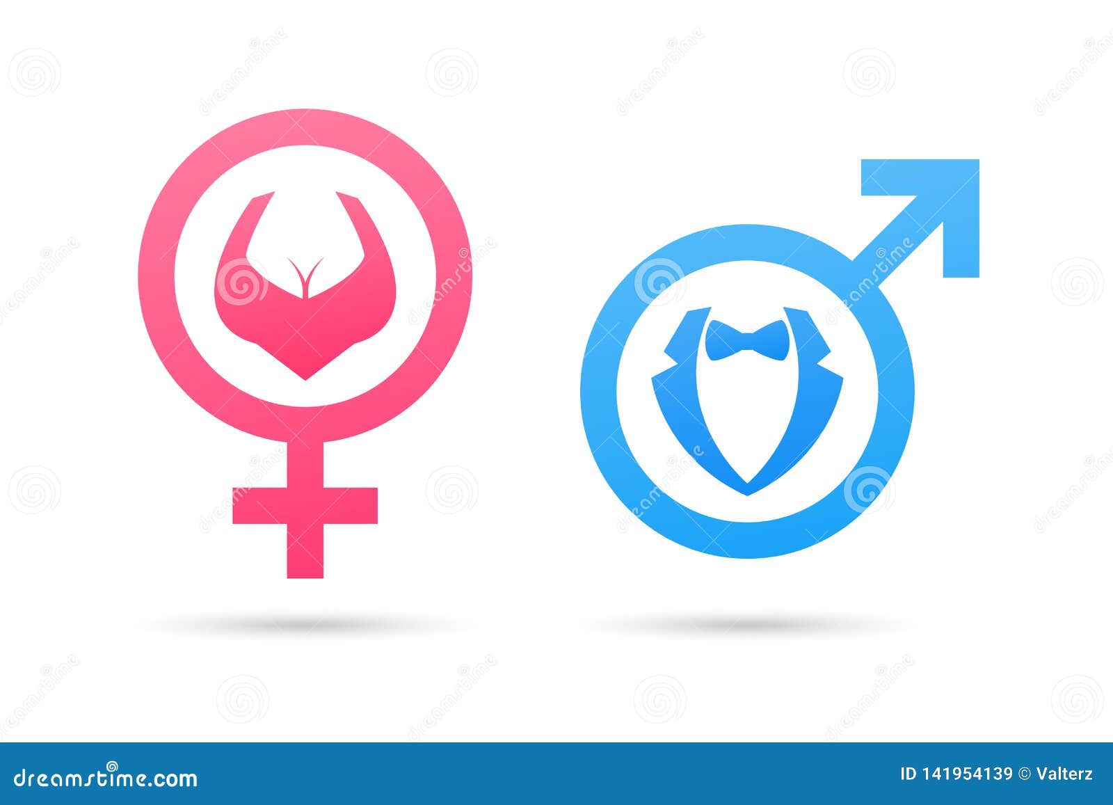 Vector Male And Female Gender Symbol Man And Woman Icon Gentleman And