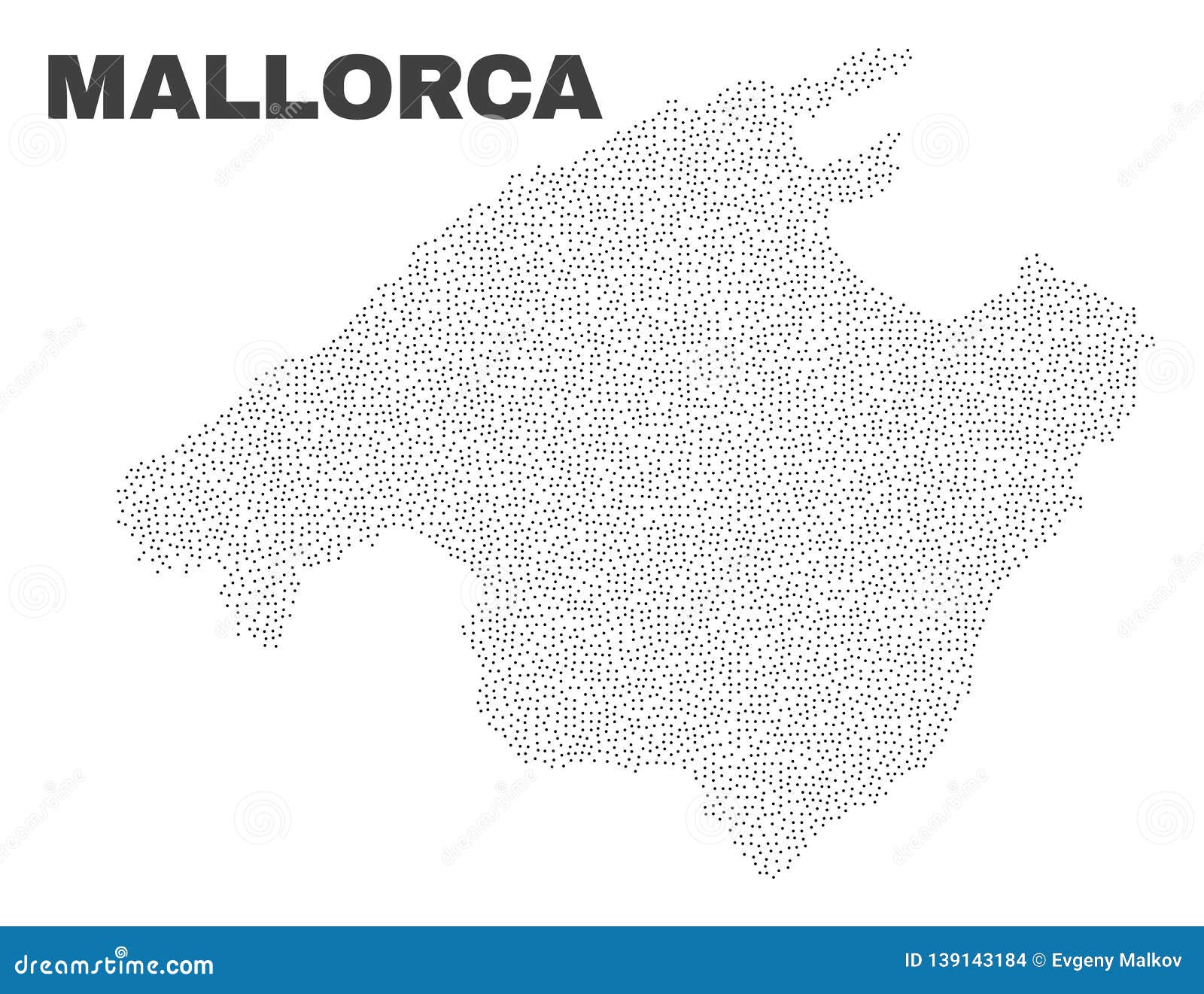 Vector Mallorca Map of Points Stock Vector - Illustration of black ...