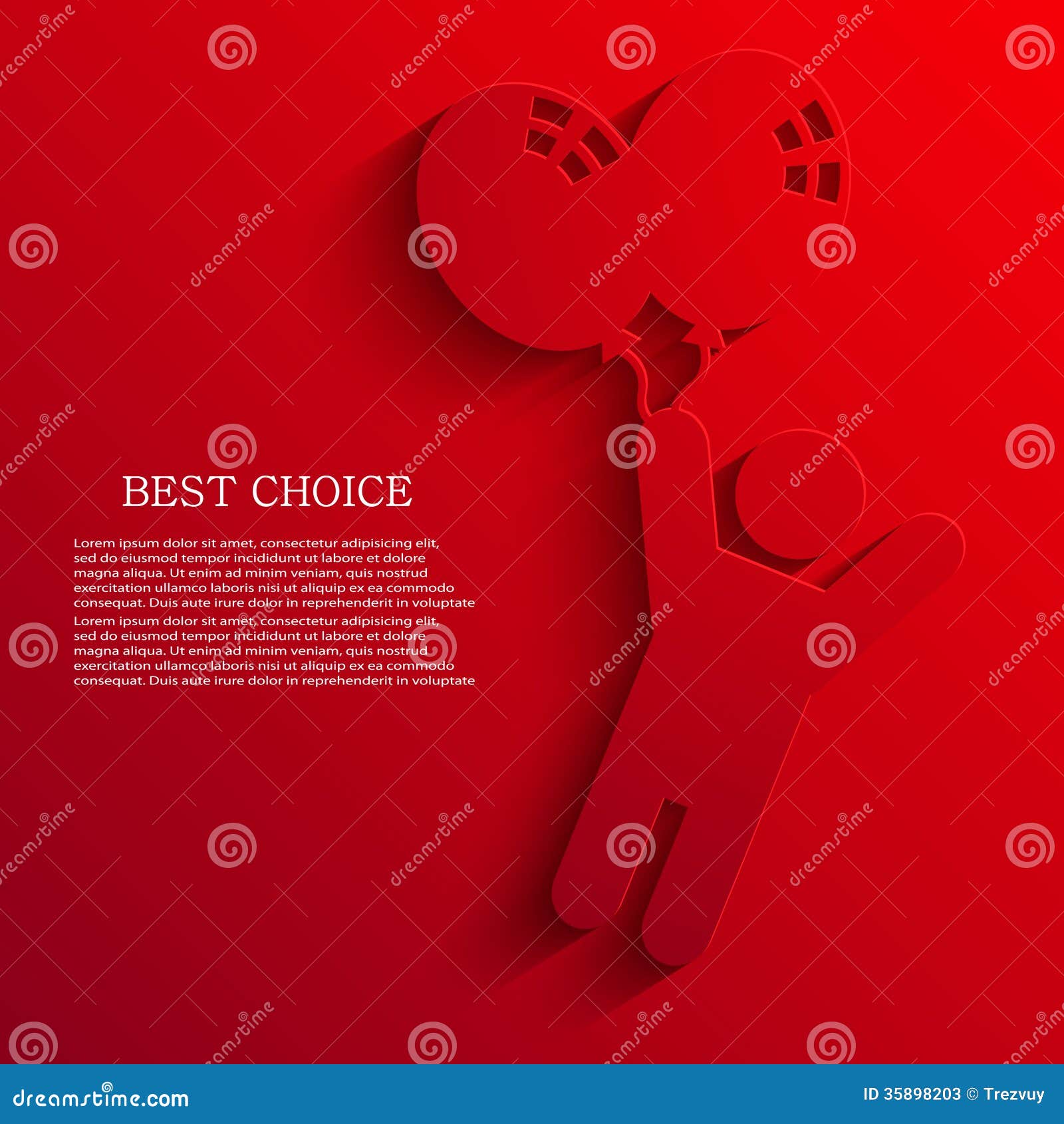 Vector man with a balloon. stock vector. Illustration of gift - 35898203