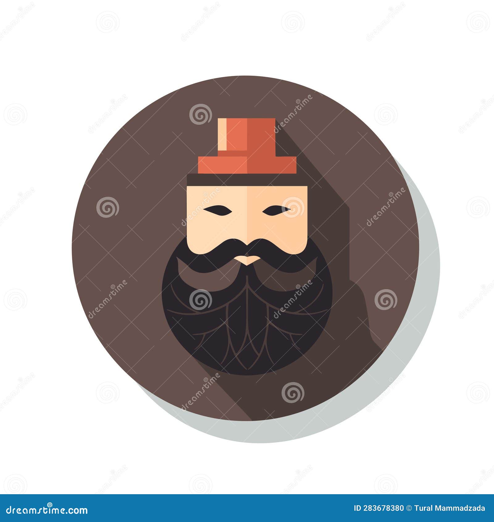 Vector of a Man with a Beard and a Top Hat in a Flat Icon Style Stock ...