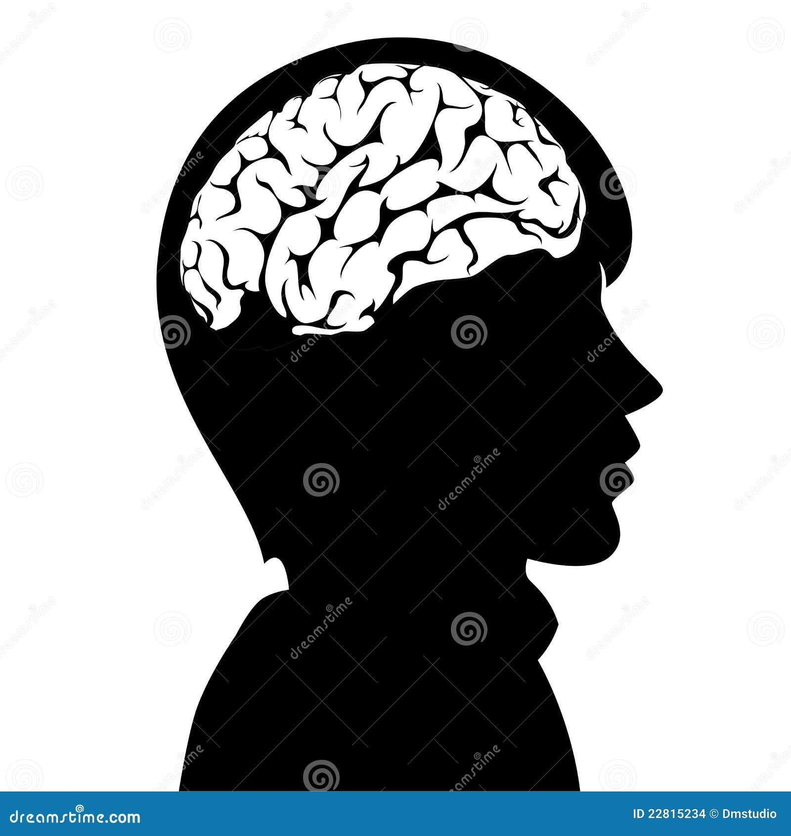Vector Man with Brain in His Head Stock Vector - Illustration of ...